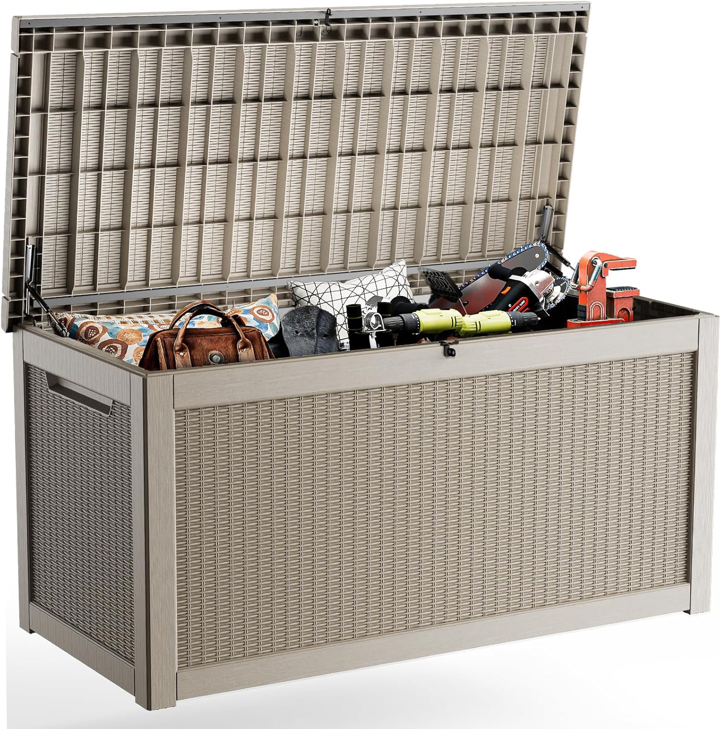 Outdoor Storage Housing Deck Box,Waterproof Patio Furniture, Garden ...