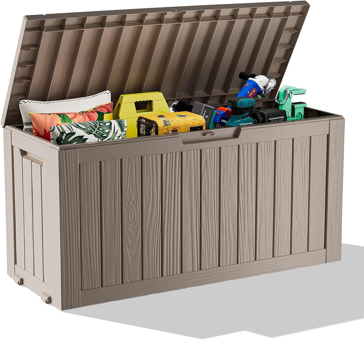 Outdoor Storage Housing Deck Box - Waterproof Patio Furniture, Garden ...