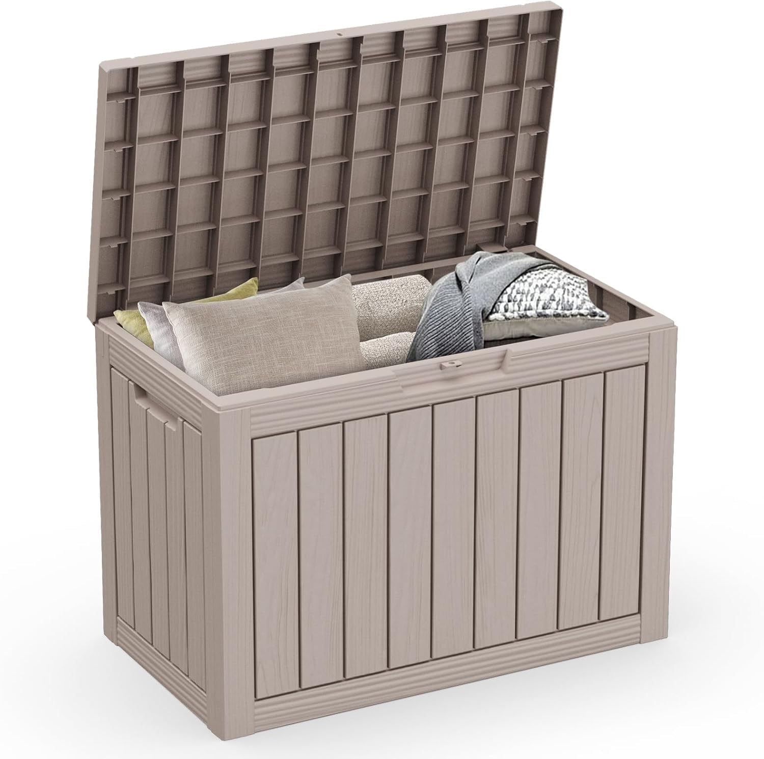 45 Gallon Resin Deck Box, Lockable Patio Outdoor Storage Box for ...