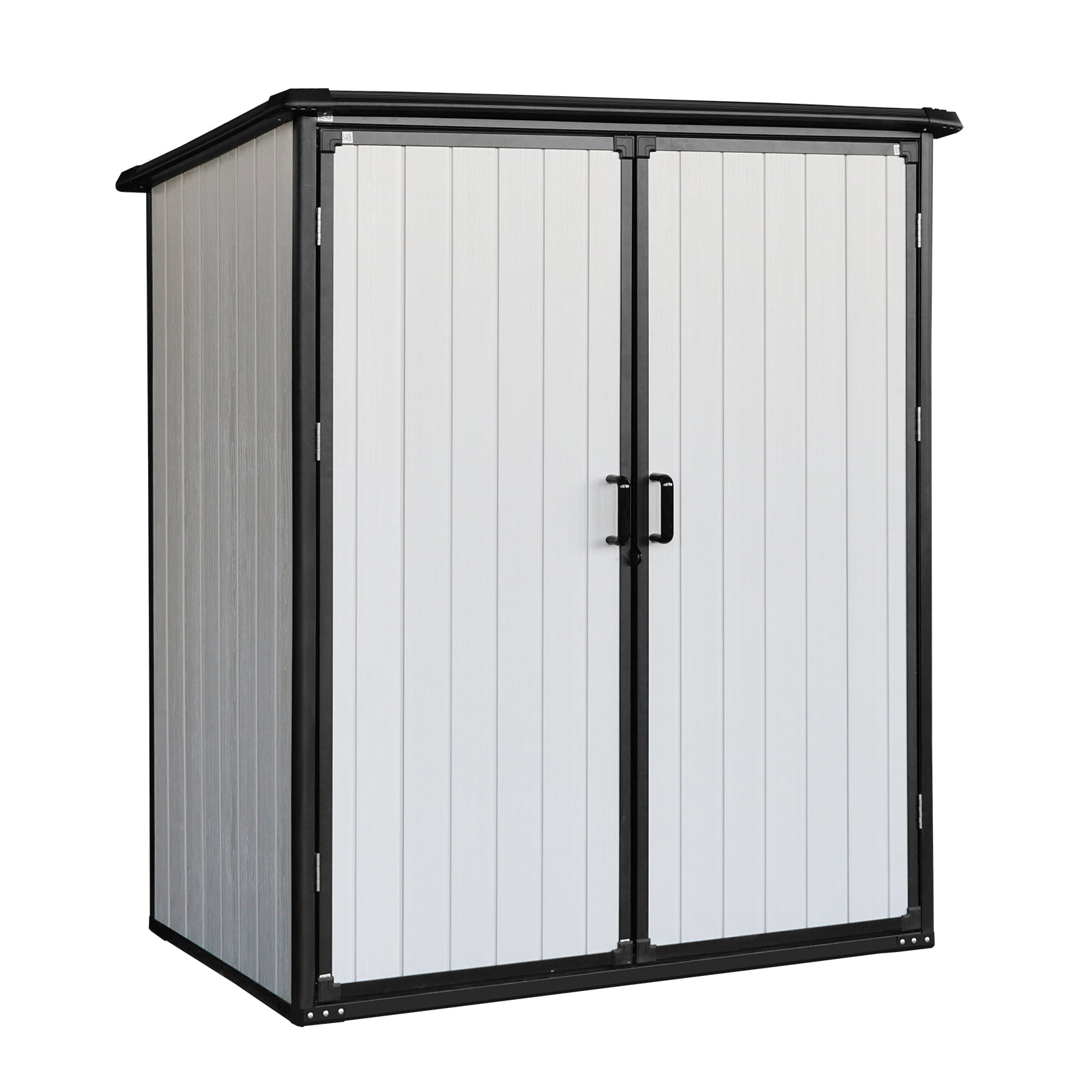 Outdoor Storage Shed, 5x3 FT Plastic Resin Storage House With Lockable ...