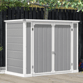 Seizeen Outdoor Storage Cabinet, 41 Cu.Ft, Resin Shed with 3 Doors ...