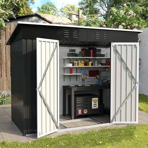 Outdoor Storage Shed 8x4 FT, Outside Sheds & Outdoor Storage Metal ...