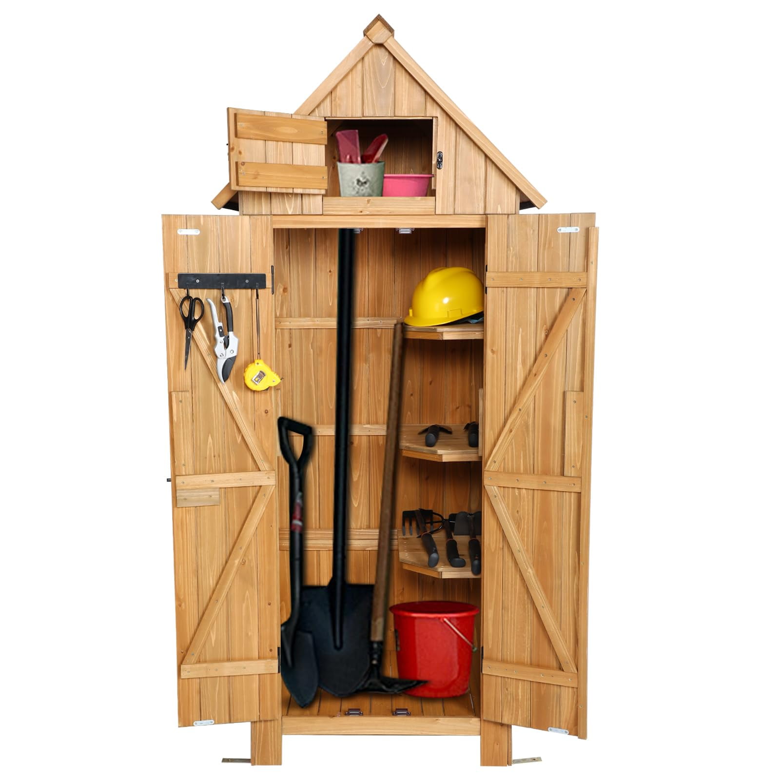 Outdoor Storage Shed,Garden Tool Shed with 4 Shelves & Lockable Door ...