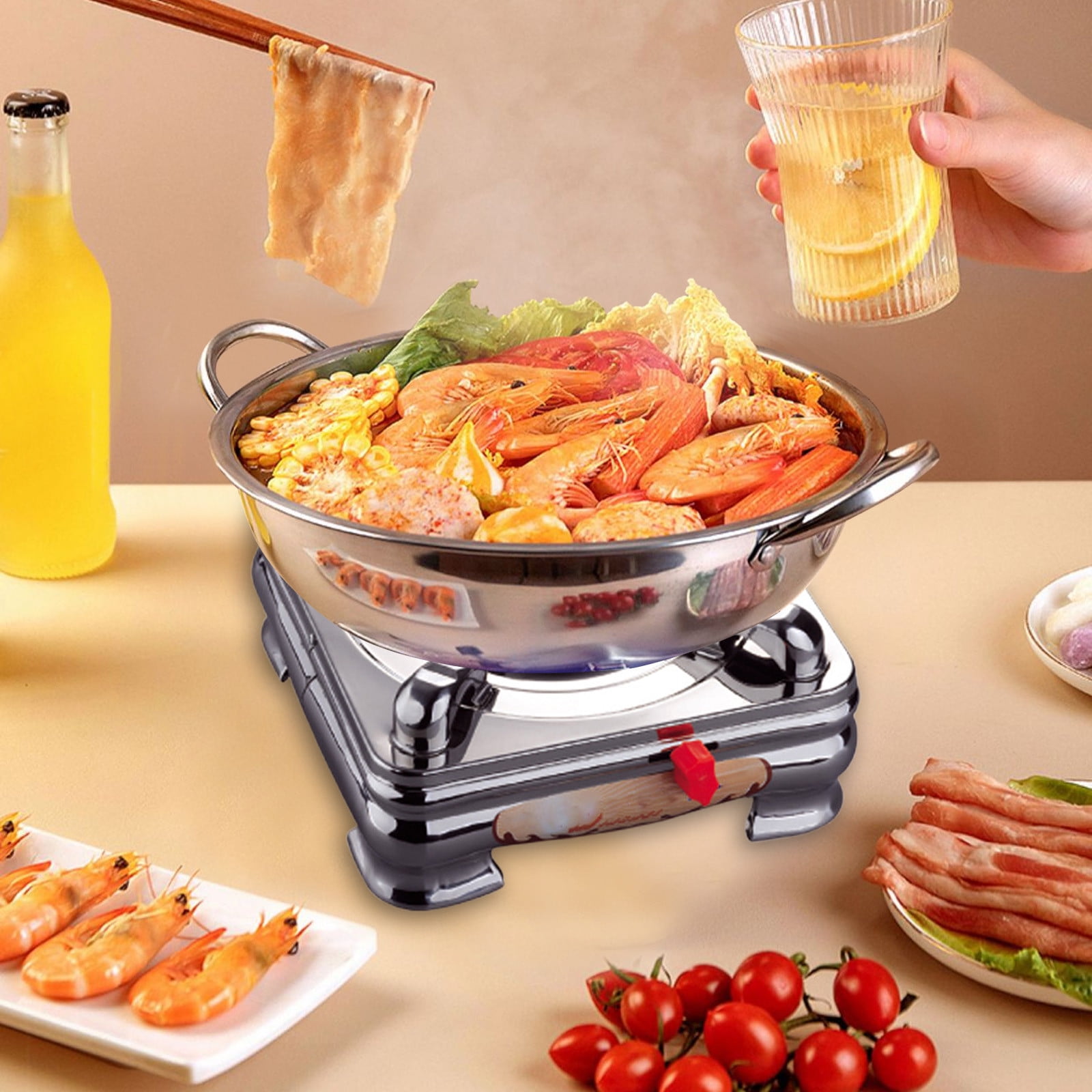 Outdoor Stove Stainless Steel Dry Pot Small Fire Boiler, Portable ...