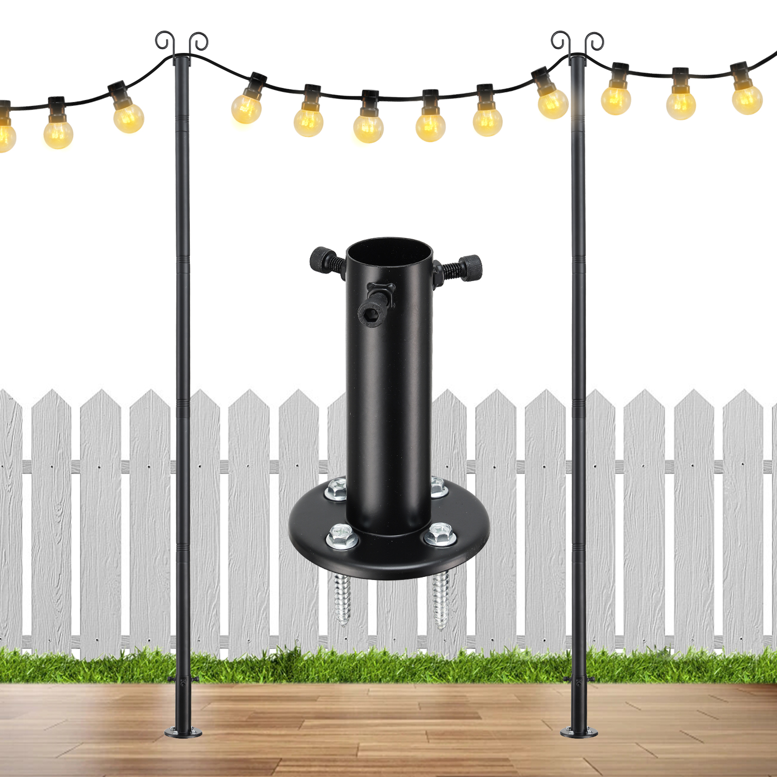 Terry 2 Pack Stainless Steel String Light Poles 102 in. 7-Prong - 2 ...