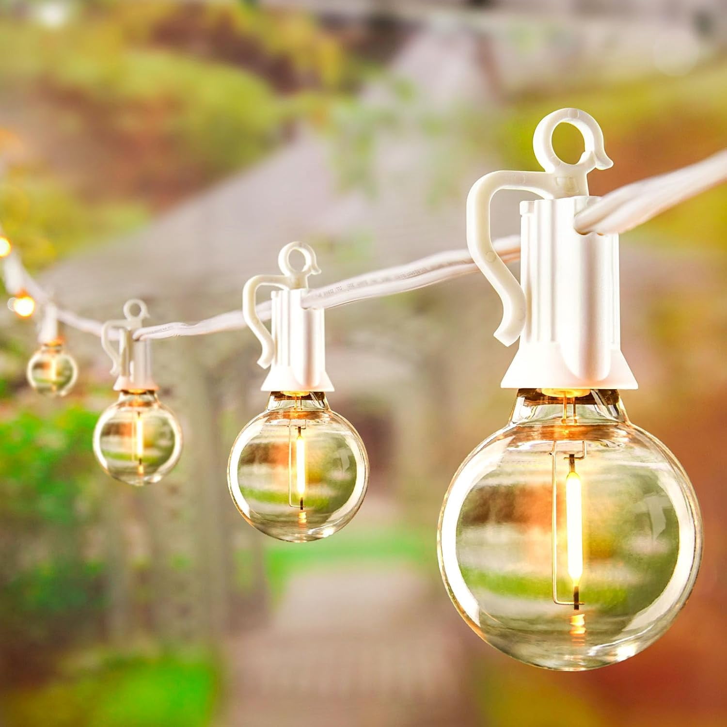 Outdoor String Lights 25ft G40 Globe LED Garden Lights with 13 Plastic ...