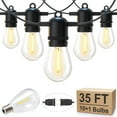 Outdoor String Lights 35FT Patio Lights with 10+1 Shatterproof Edison ...