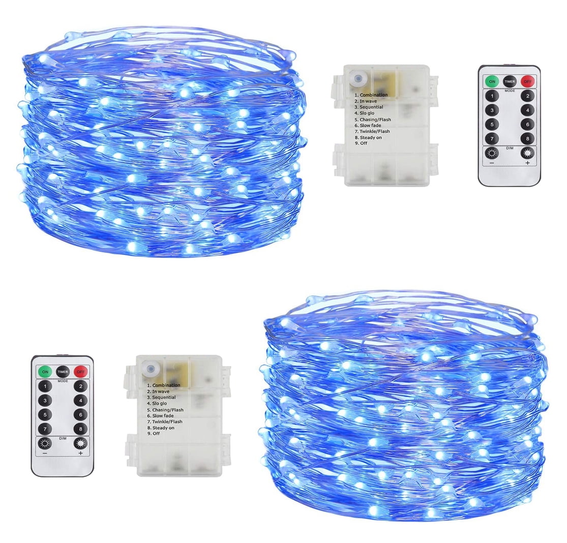 Outdoor String Lights 8 Modes 66 Feet 200 Led Fairy String Lights with ...