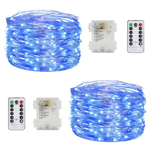 Outdoor String Lights 8 Modes 66 Feet 200 Led Fairy String Lights with ...