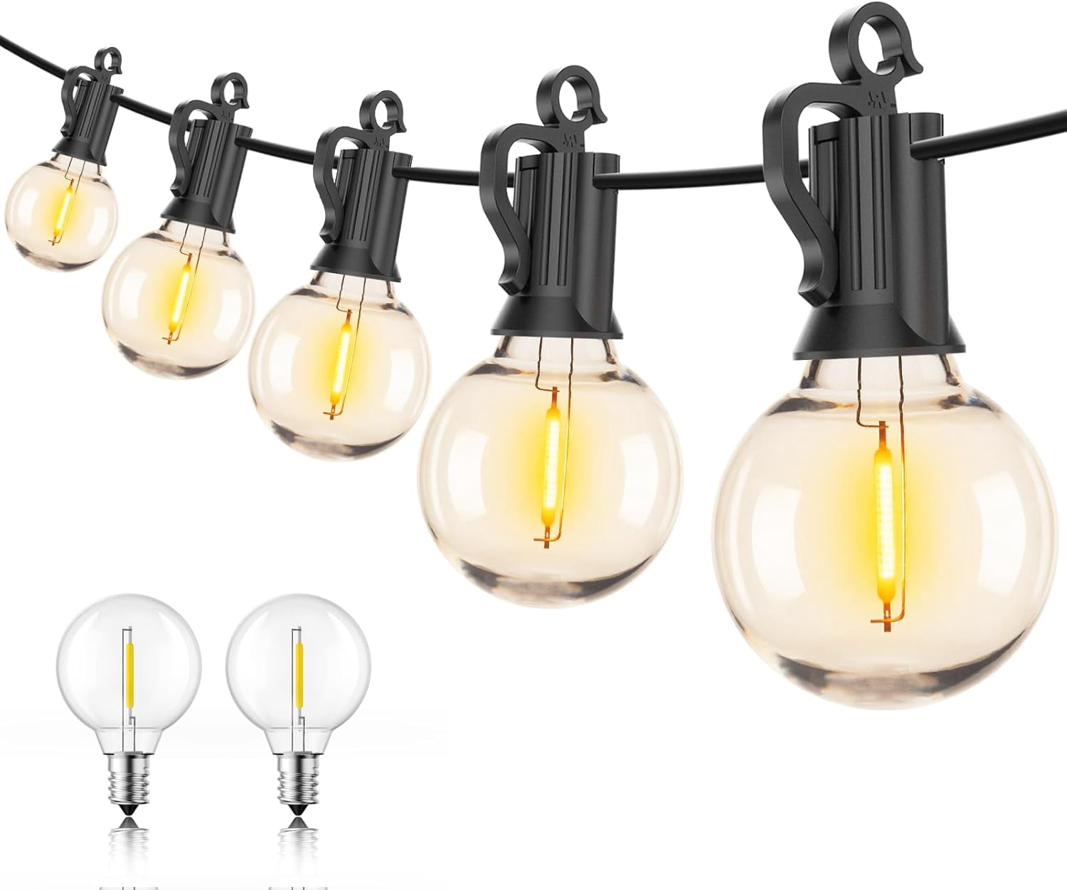 Outdoor String Lights Connectable Dimmable Led Patio String Lights With G40 Globe Plastic
