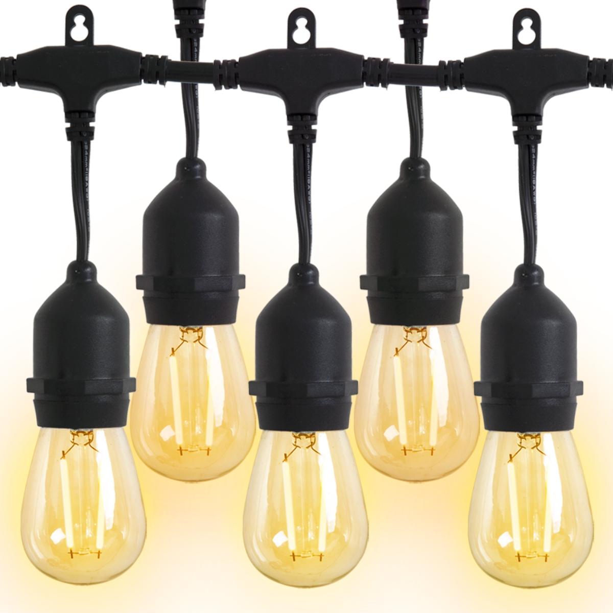 Outdoor String Lights LED Patio Lights Weatherproof Strand Edison ...