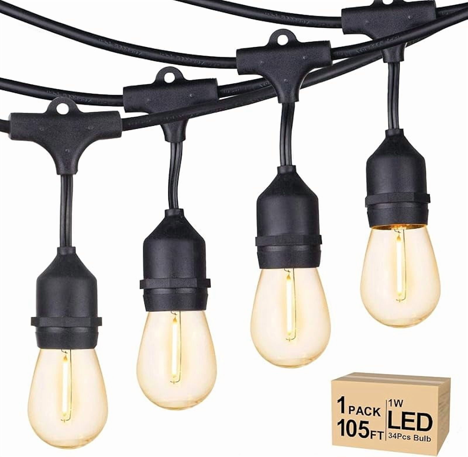 MY Outdoor String Lights Led 105FT, Commercial Grade Patio Light with ...