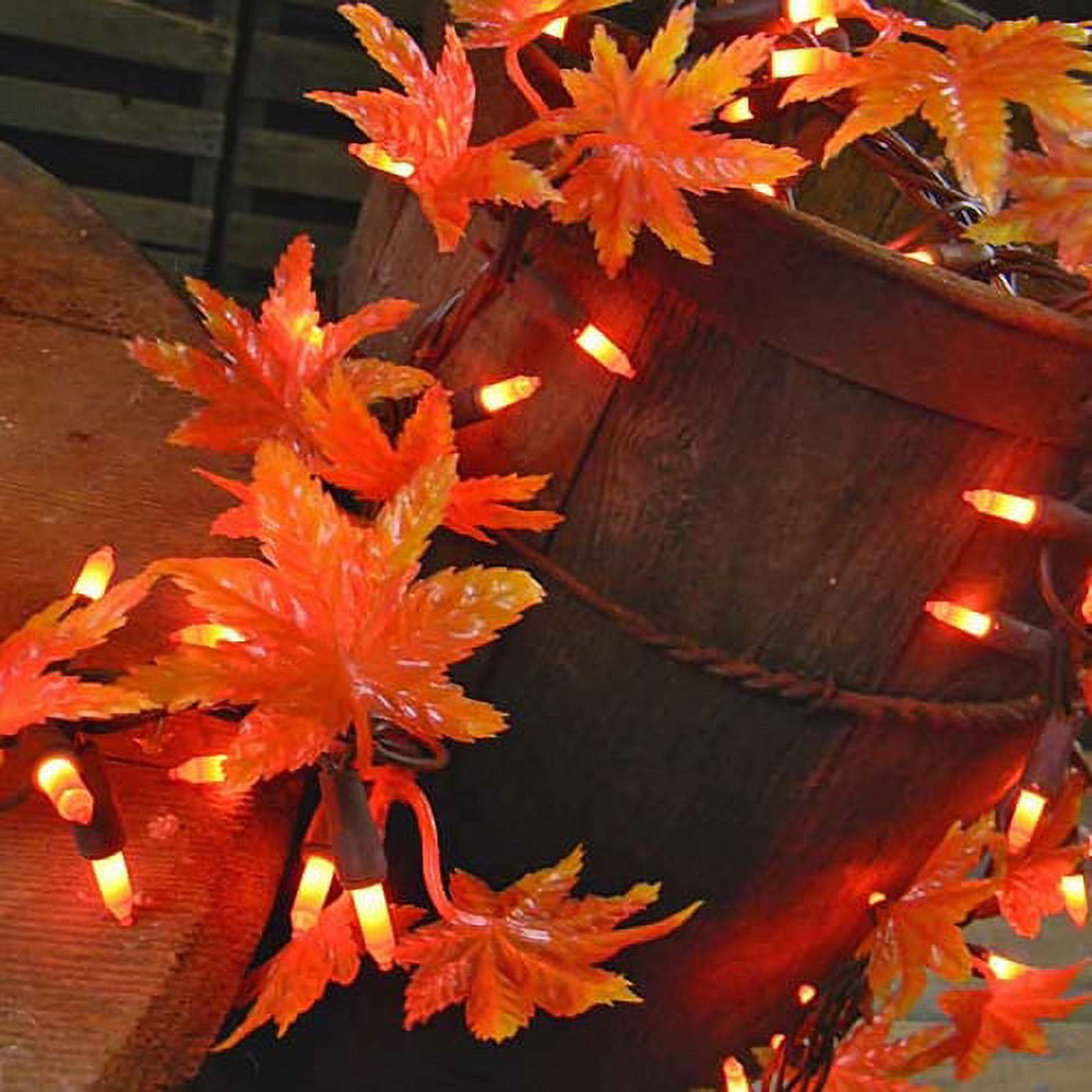 Outdoor String Lights Maple Leaf Garland String 150 Lights 9 ft. Indoor ...