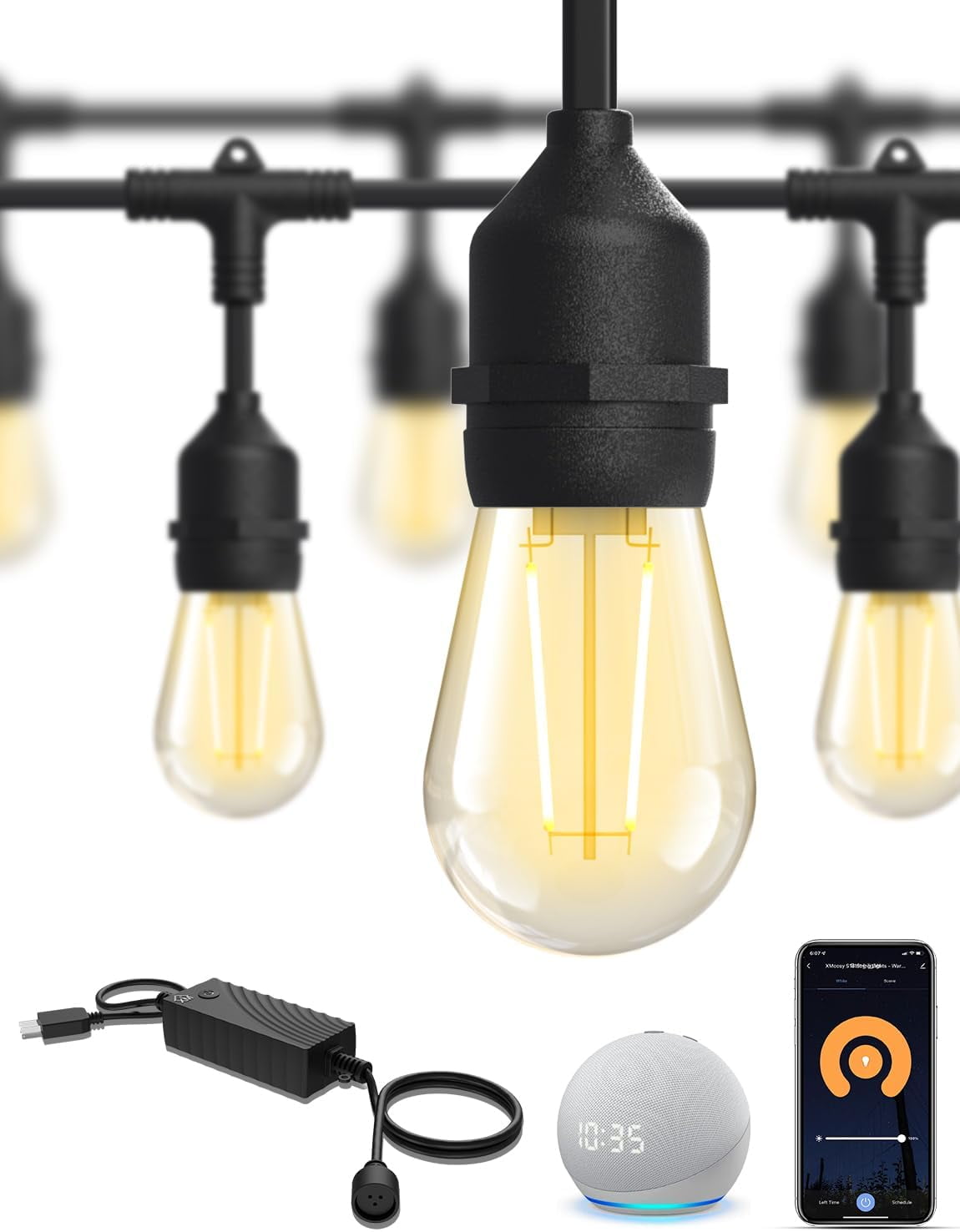 Outdoor String Lights, Smart Patio Lights 72.5Ft, APP WiFi Control ...