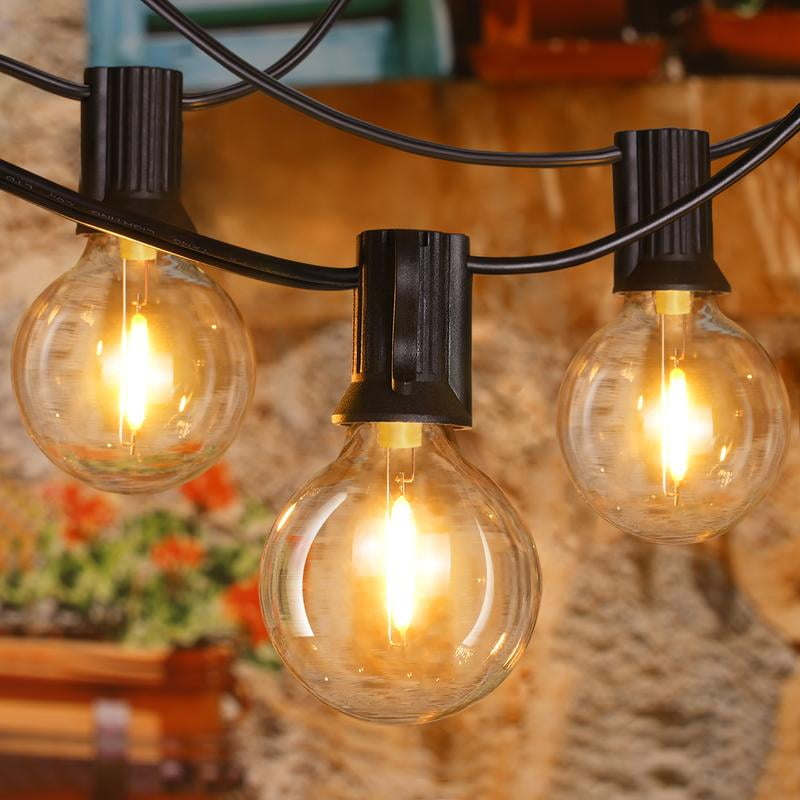Outdoor String Lights, Waterproof Connectable Hanging Lights with ...