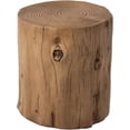 Outdoor Stump Side Table, Faux Wood Concrete End Table, Round Patio ...