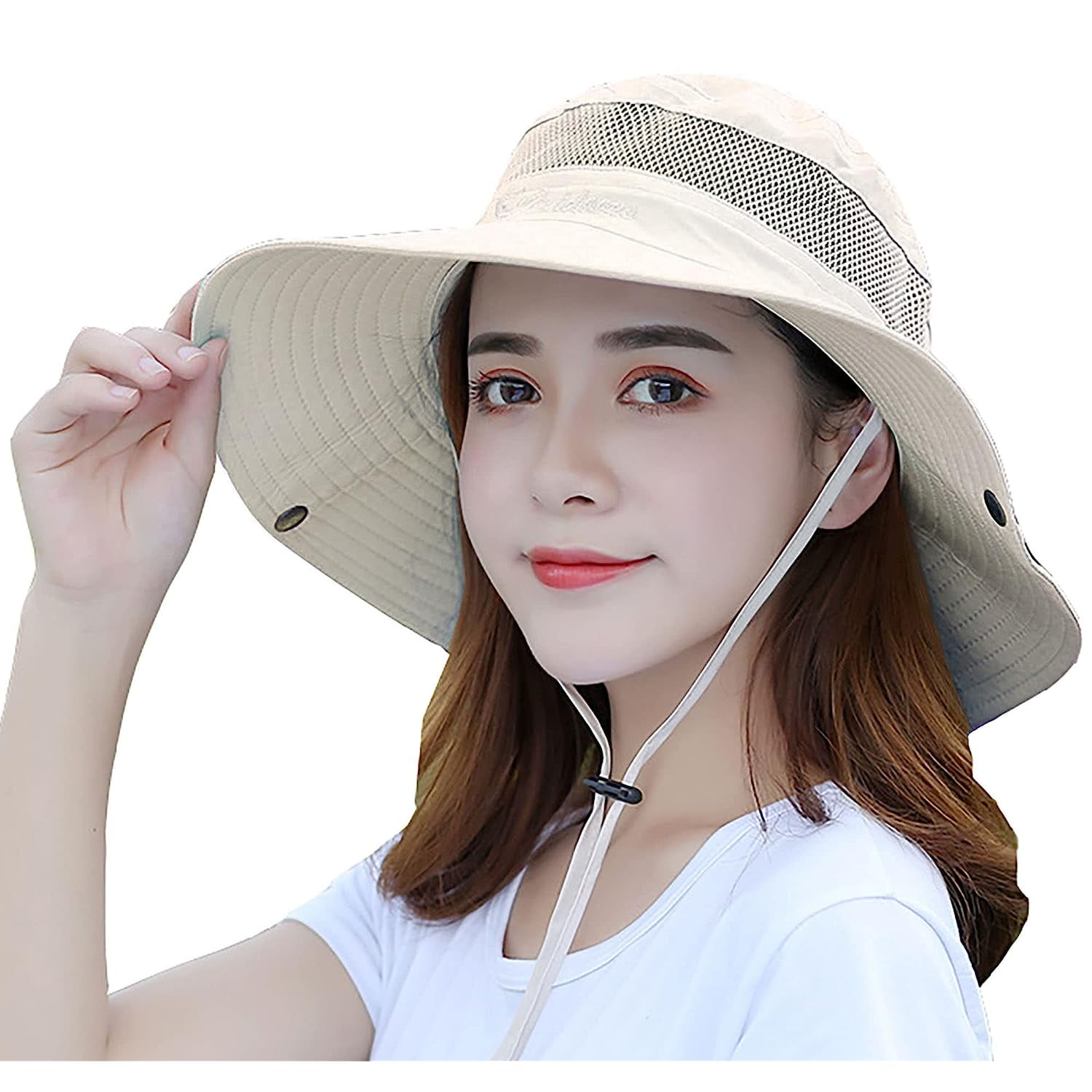 Outdoor Sun Hat Bucket Hats for Women Sun Protection Mesh Quick-Dry Cap ...