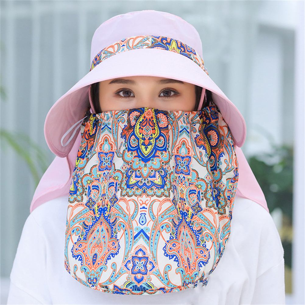 Outdoor Sun Hat Cotton Large-brimmed Ear Flap Neck Cover Uv Protection ...