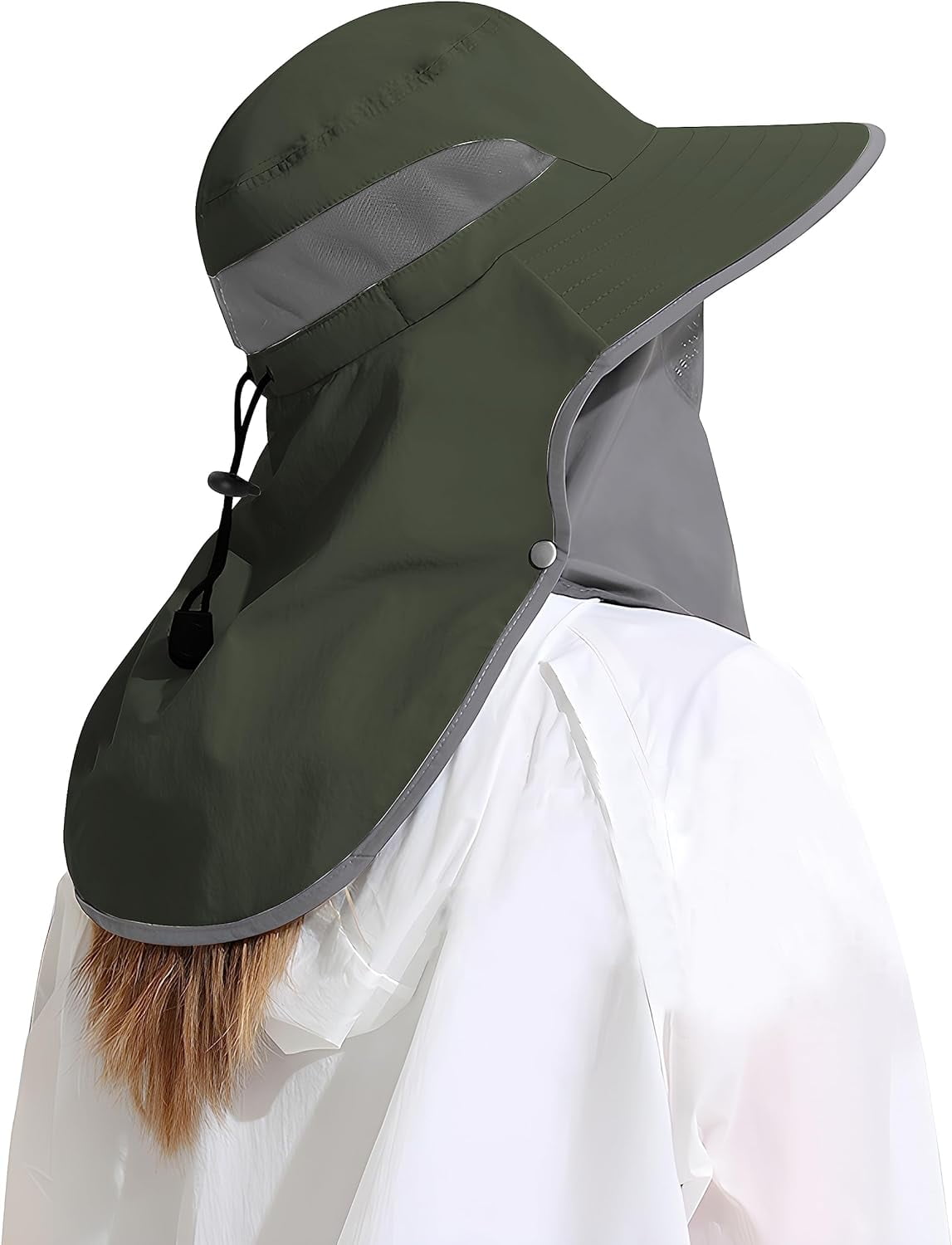 Outdoor Sun Hat Detachable Neck Face Flap UPF 50+UV Protection Visor ...