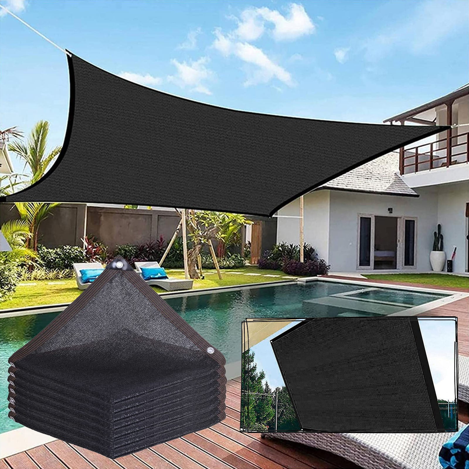 Outdoor Sun Shade Canopy Patio Shade Sail for Backyard, Deck, Garden ...