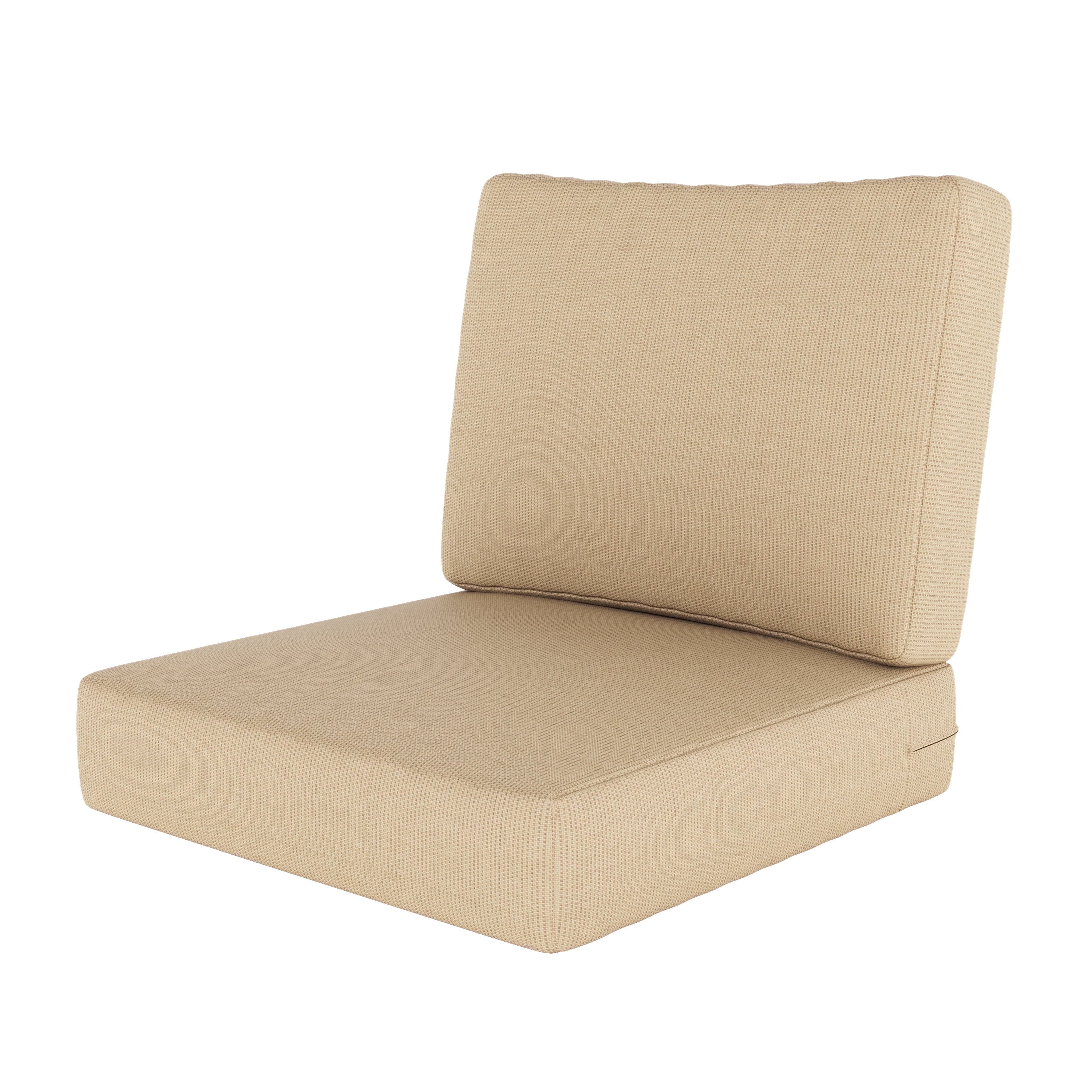 Outdoor Sunbrella Spectrum Sand Seat/Back Tan Beige Lounge Chair ...