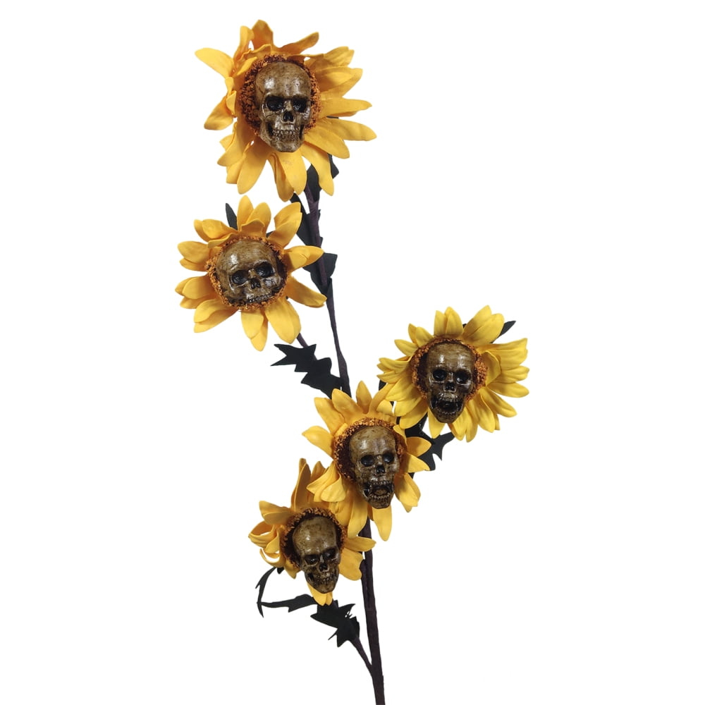 Outdoor Sunflower Skull | Halloween Garden Decorations Skeleton Head ...