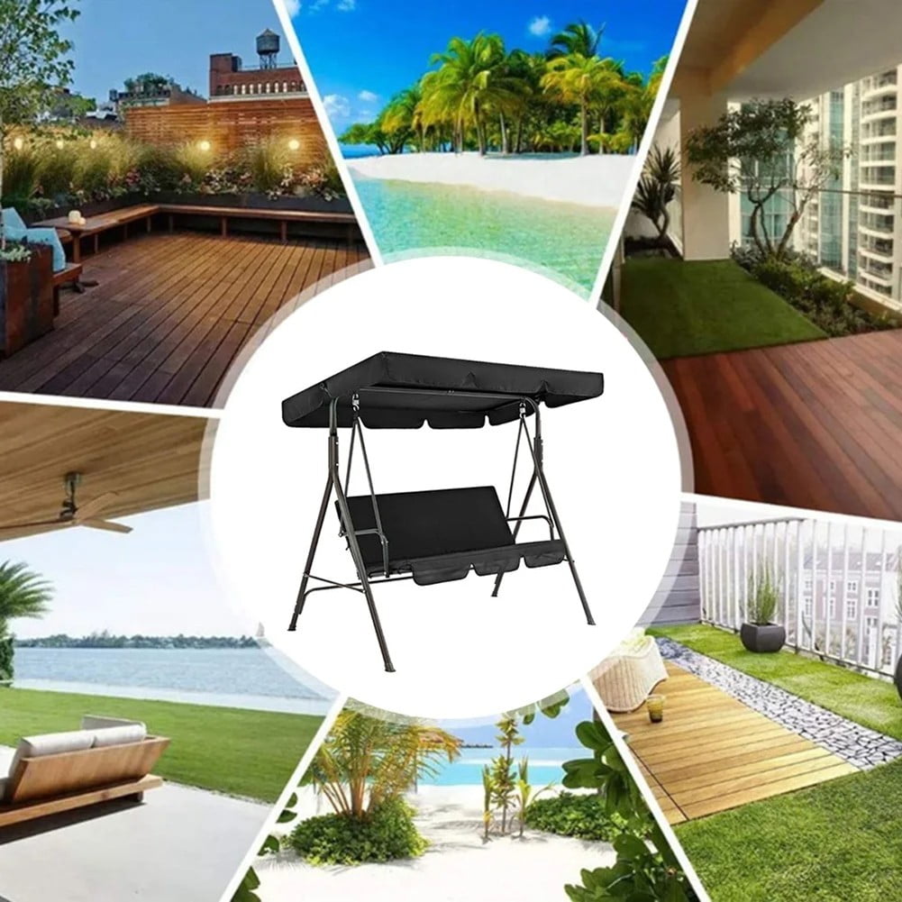 Outdoor Swing Chair Awning Garden Waterproof Swing Canopy Roof Covers ...