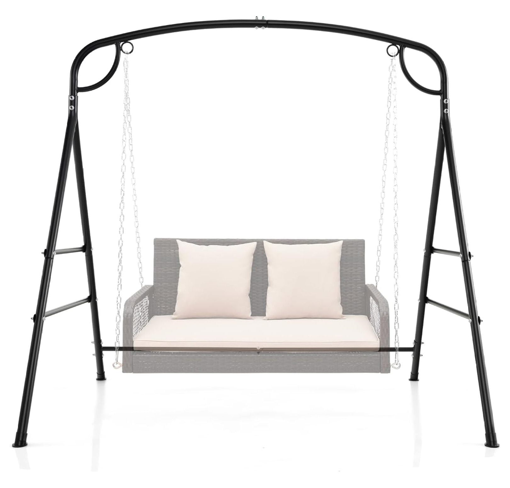 Outdoor Swing Frame Heavy-Duty Metal Porch Swing Stand with Side Bars ...
