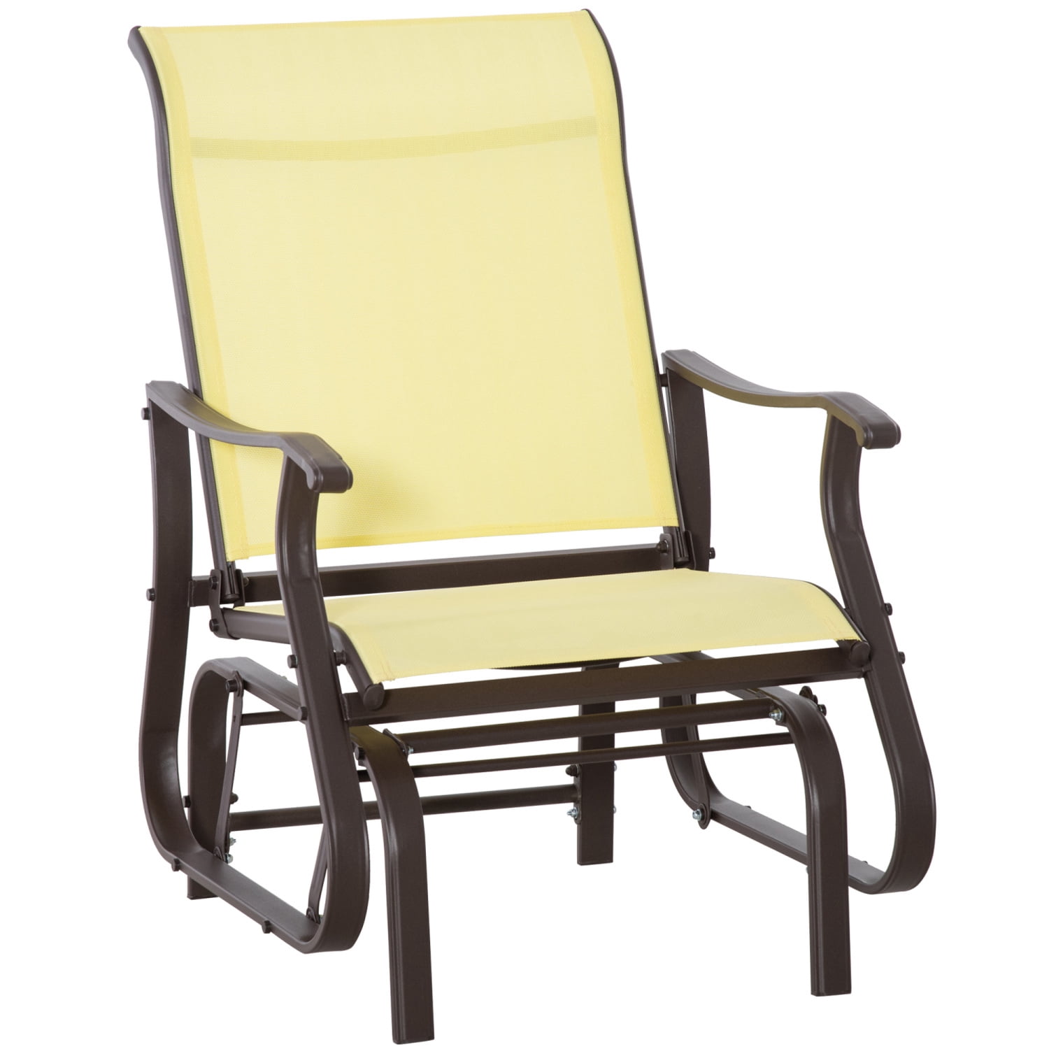 Outdoor Swing Glider Chair Patio Mesh Rocking Chair with Steel Frame ...