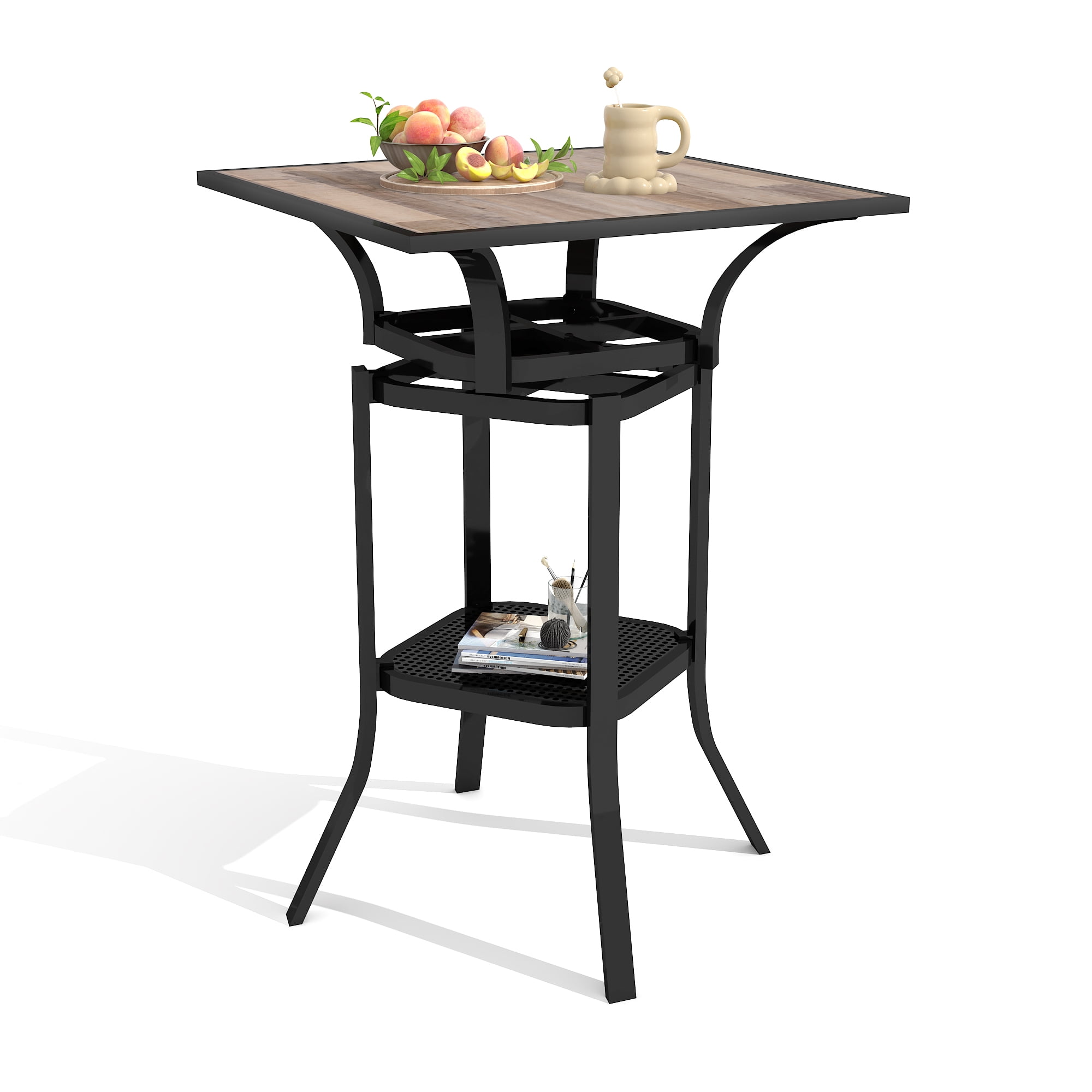Outdoor Swivel Bar Table 41'' Counter Height All Weather Bistro Table ...