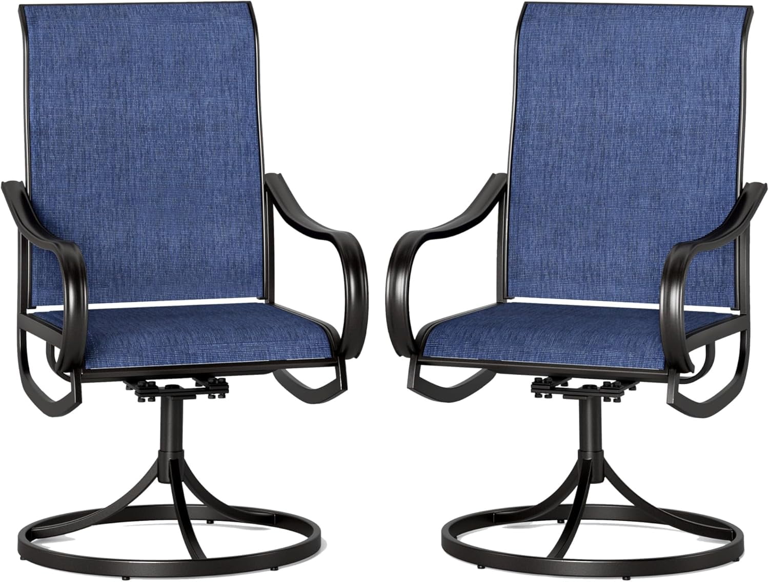 Outdoor Swivel Patio Dining Chairs Set of 2, All Weather Patio Chair ...