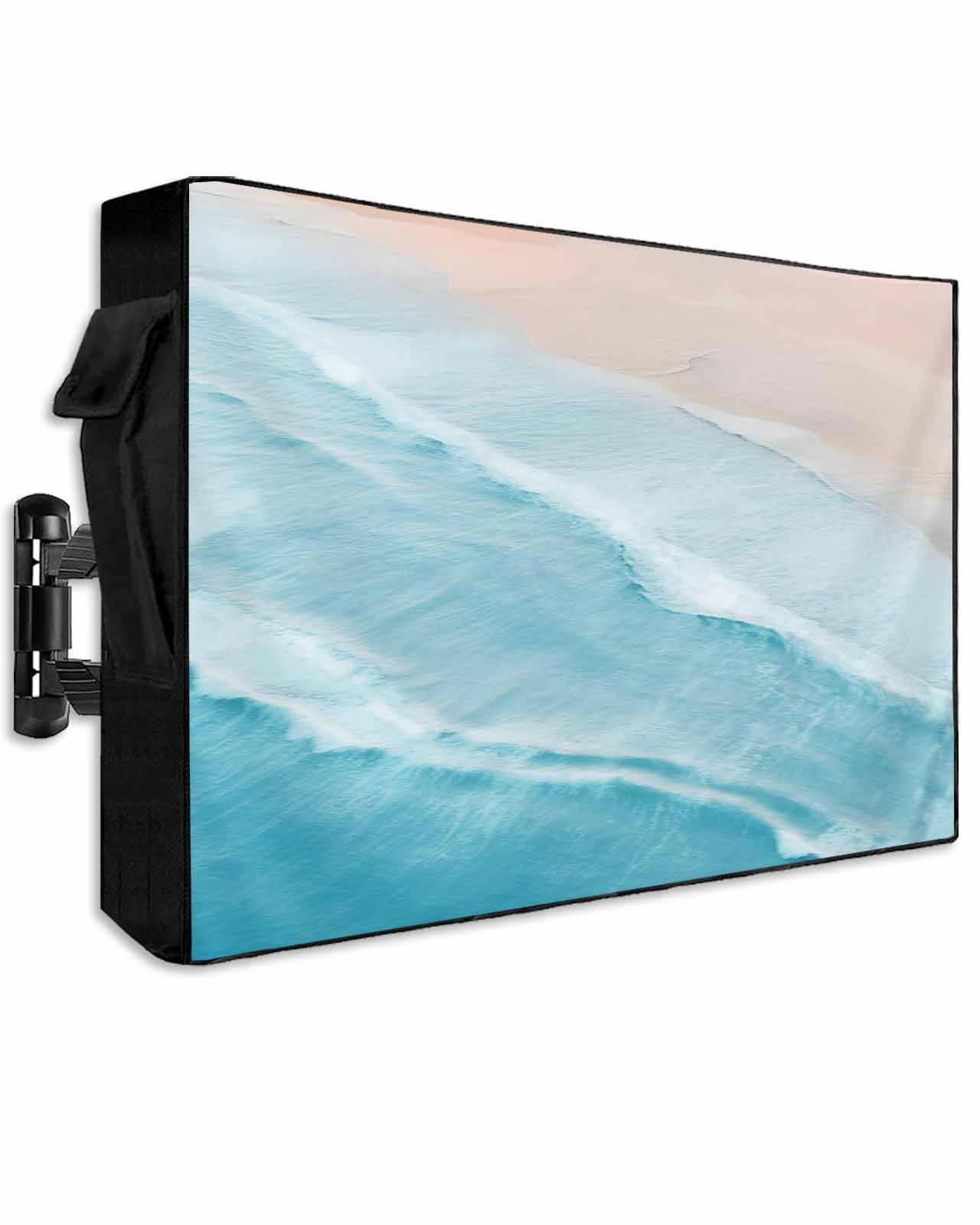 Outdoor TV Cover 40 to 43 Inch Weatherproof, Aqua Blue Coastal Beach ...