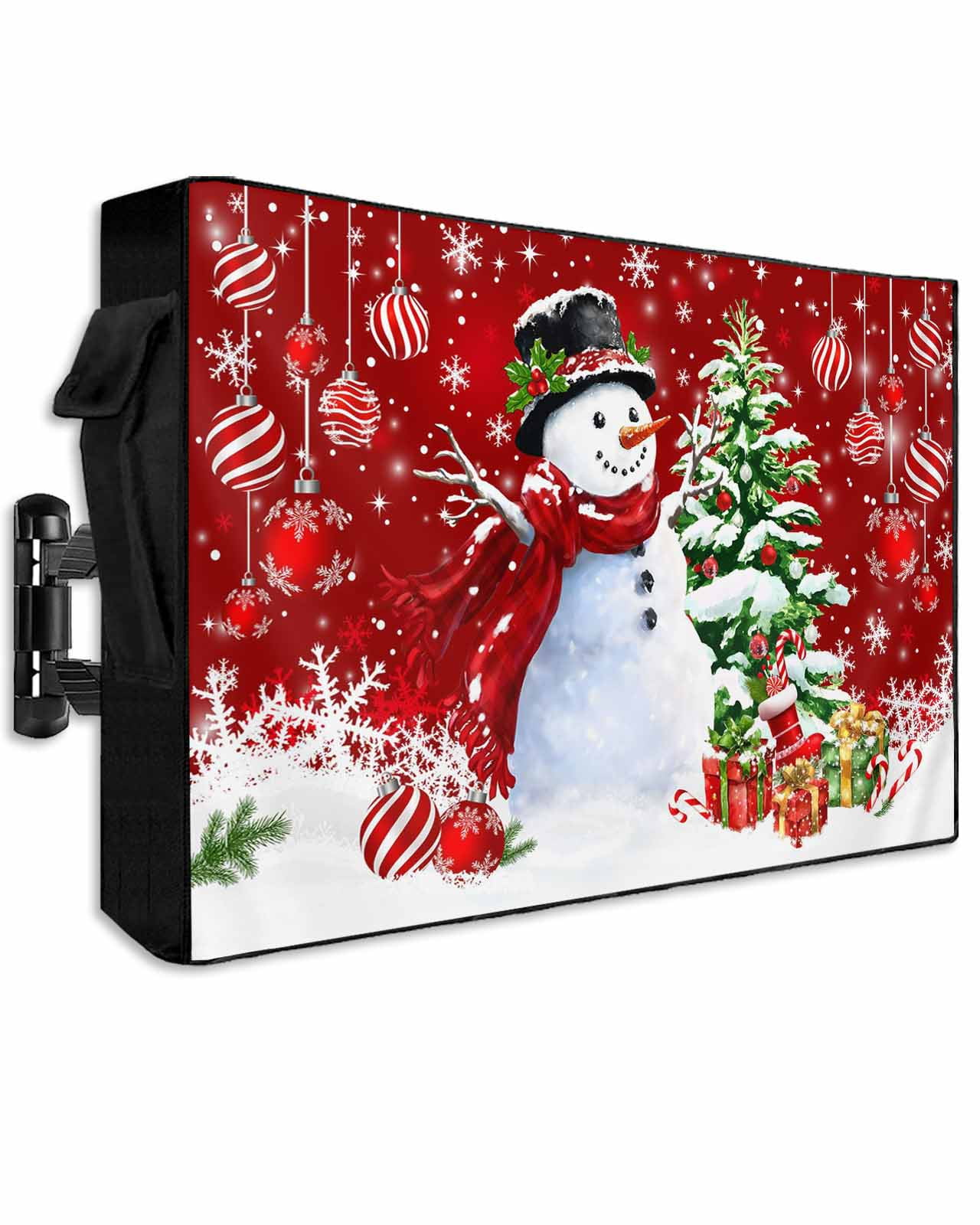 Outdoor TV Cover 40 to 43 Inch Weatherproof, Red Snowman Waterproof TV ...