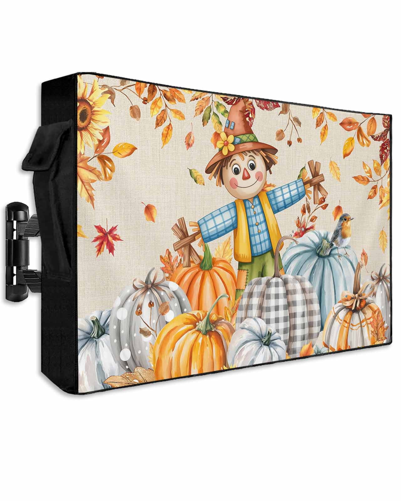 Outdoor TV Cover 40 to 43 Inch Weatherproof, Scarecrows Pumpkins ...