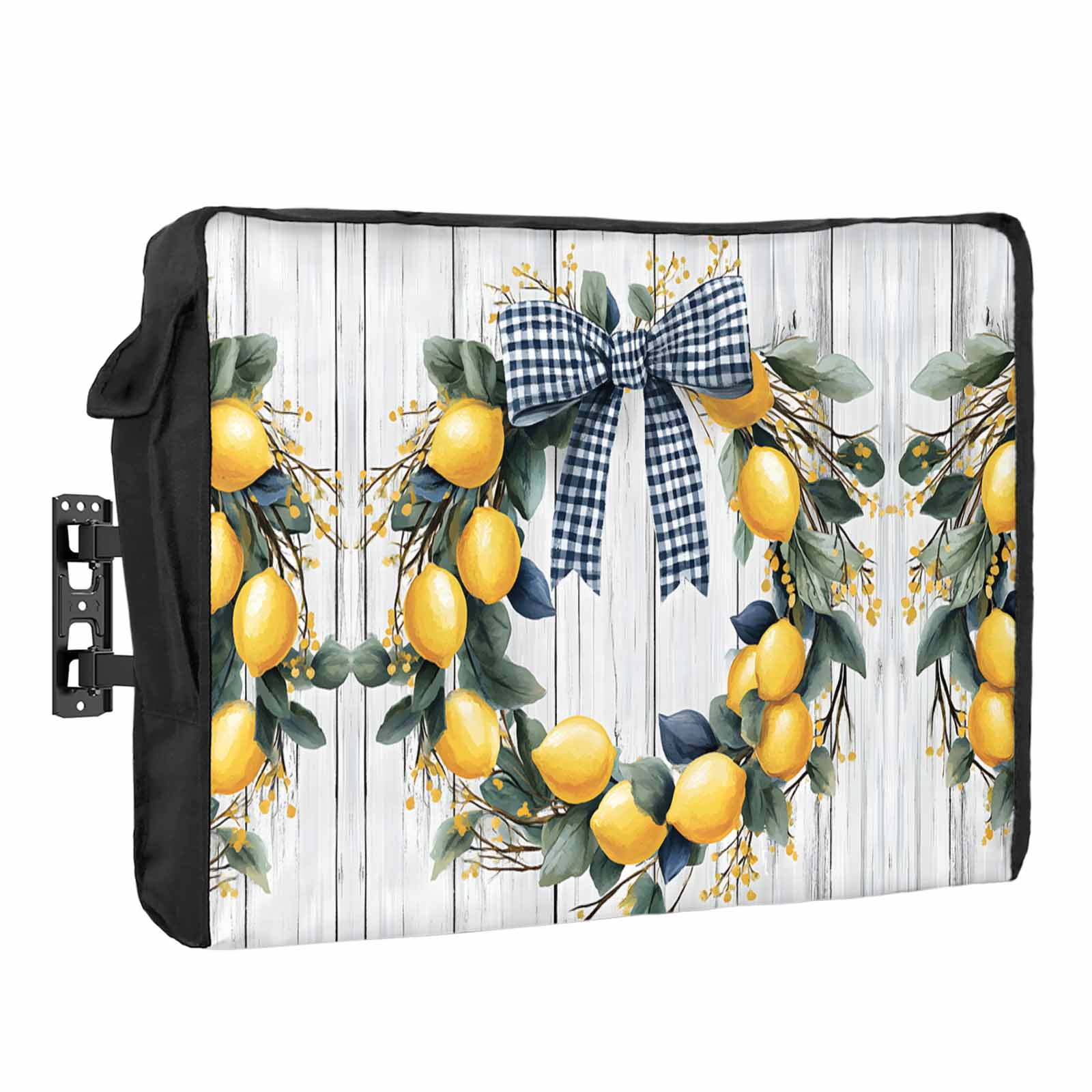Outdoor TV Cover 40 to 43 Inches, Farmhouse Style Lemon Garland Bow ...