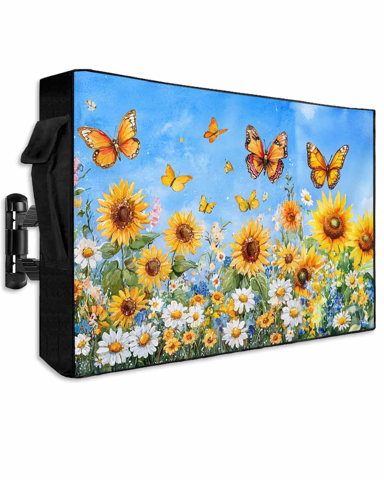 Outdoor TV Cover 48 to 50 Inch Weatherproof, Sunflower Daisy Butterfly ...