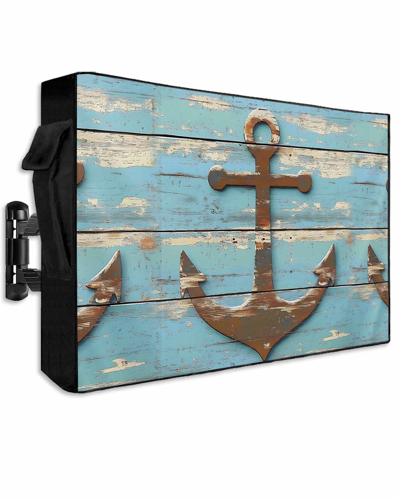 Outdoor TV Cover 52 to 55 Inch Weatherproof, Retro Nautical Waterproof ...