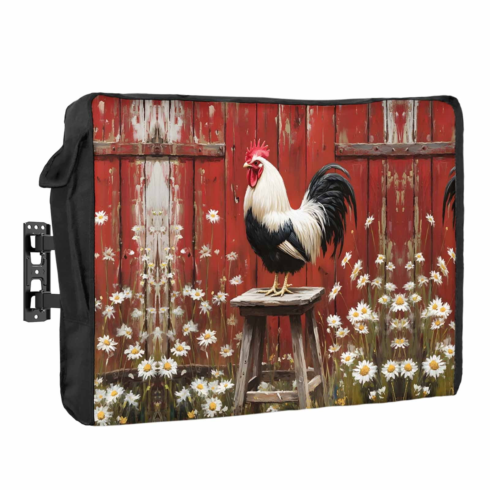 Outdoor TV Cover 52 to 55 Inches, Rustic Farmhouse Rustic Red Barn ...