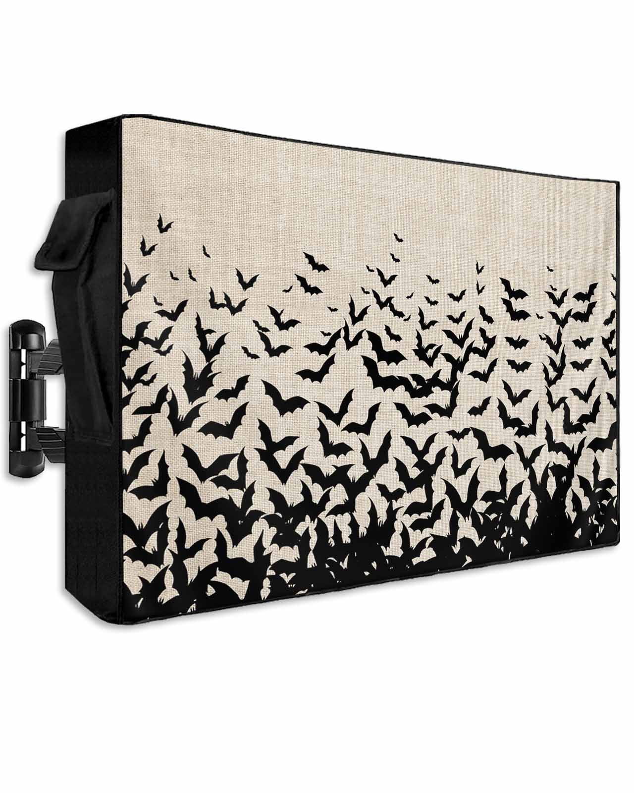 Outdoor TV Cover 60 to 65 Inch Weatherproof, Black Halloween Bat ...