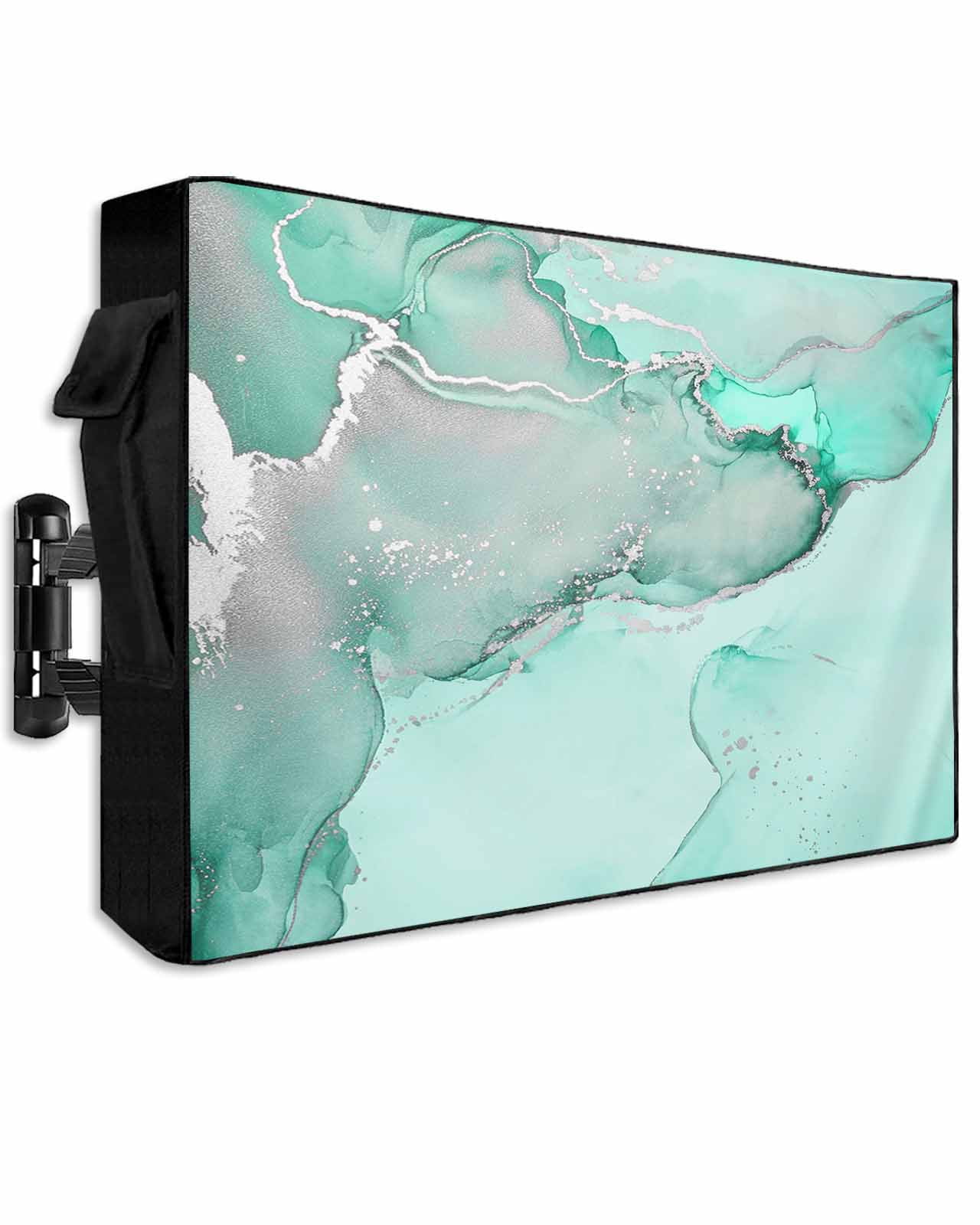 Outdoor TV Cover 60 to 65 Inch Weatherproof, Bright Teal Marble ...