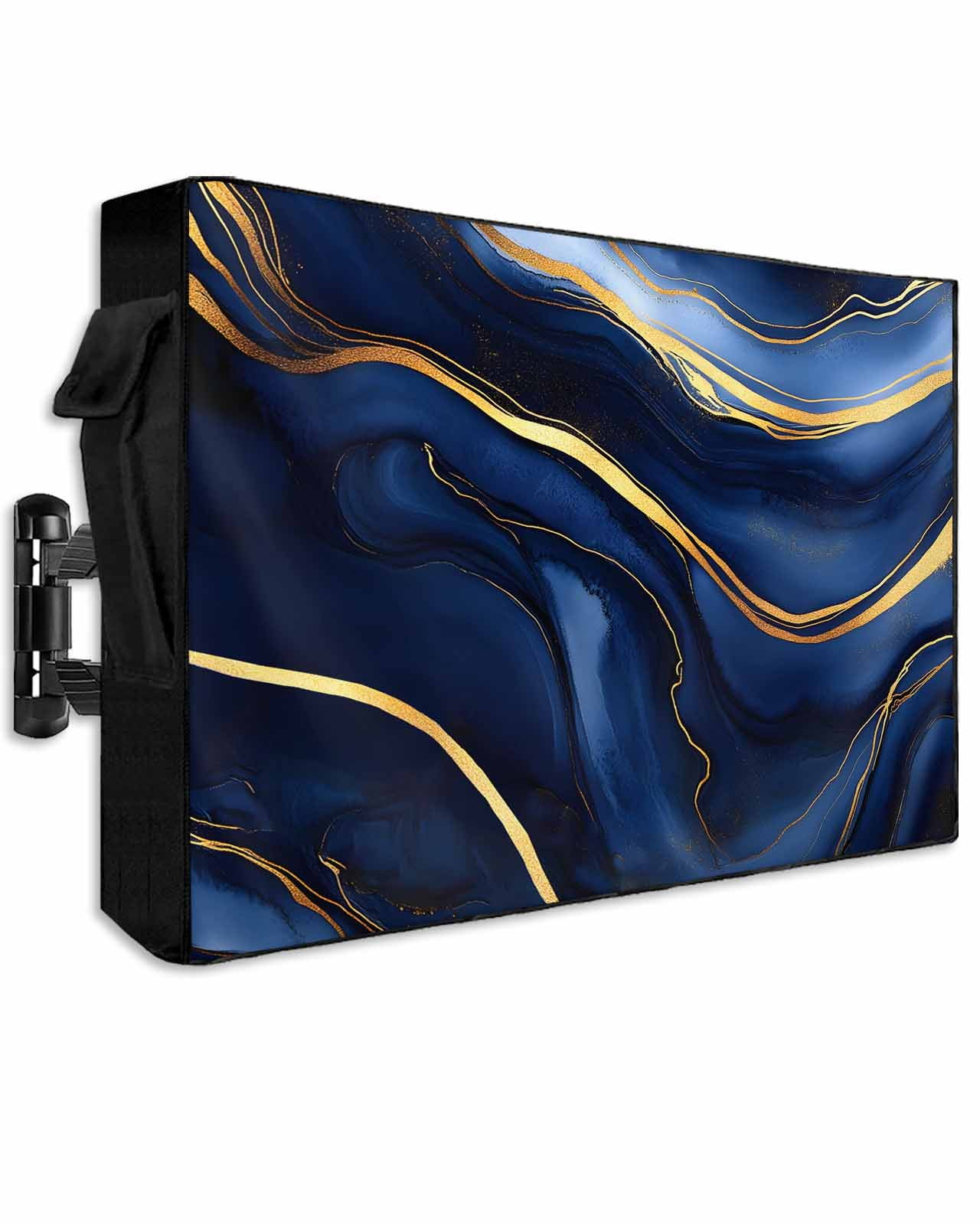 Outdoor TV Cover 60 to 65 Inch Weatherproof, Dark Blue Abstract Marble ...
