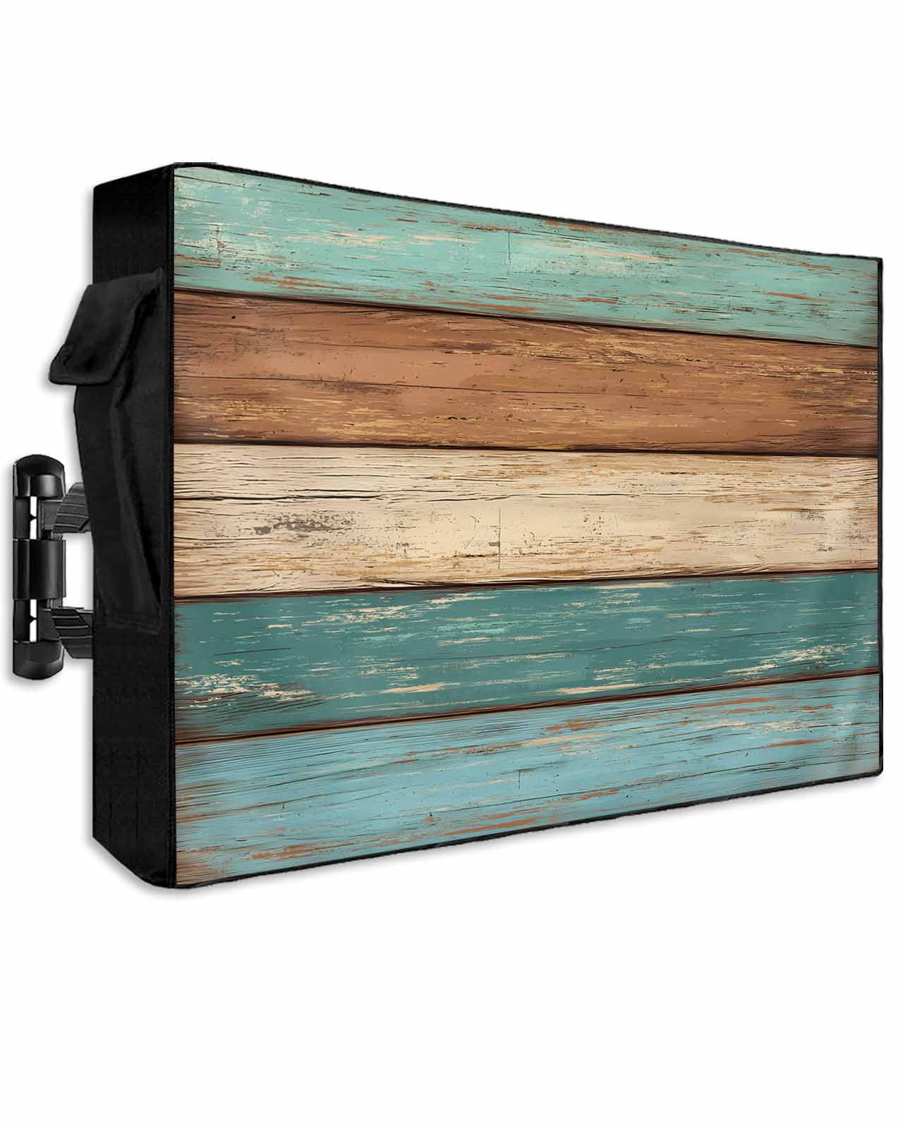 Outdoor TV Cover 60 to 65 Inch Weatherproof, Farmhouse Rustic Wood ...