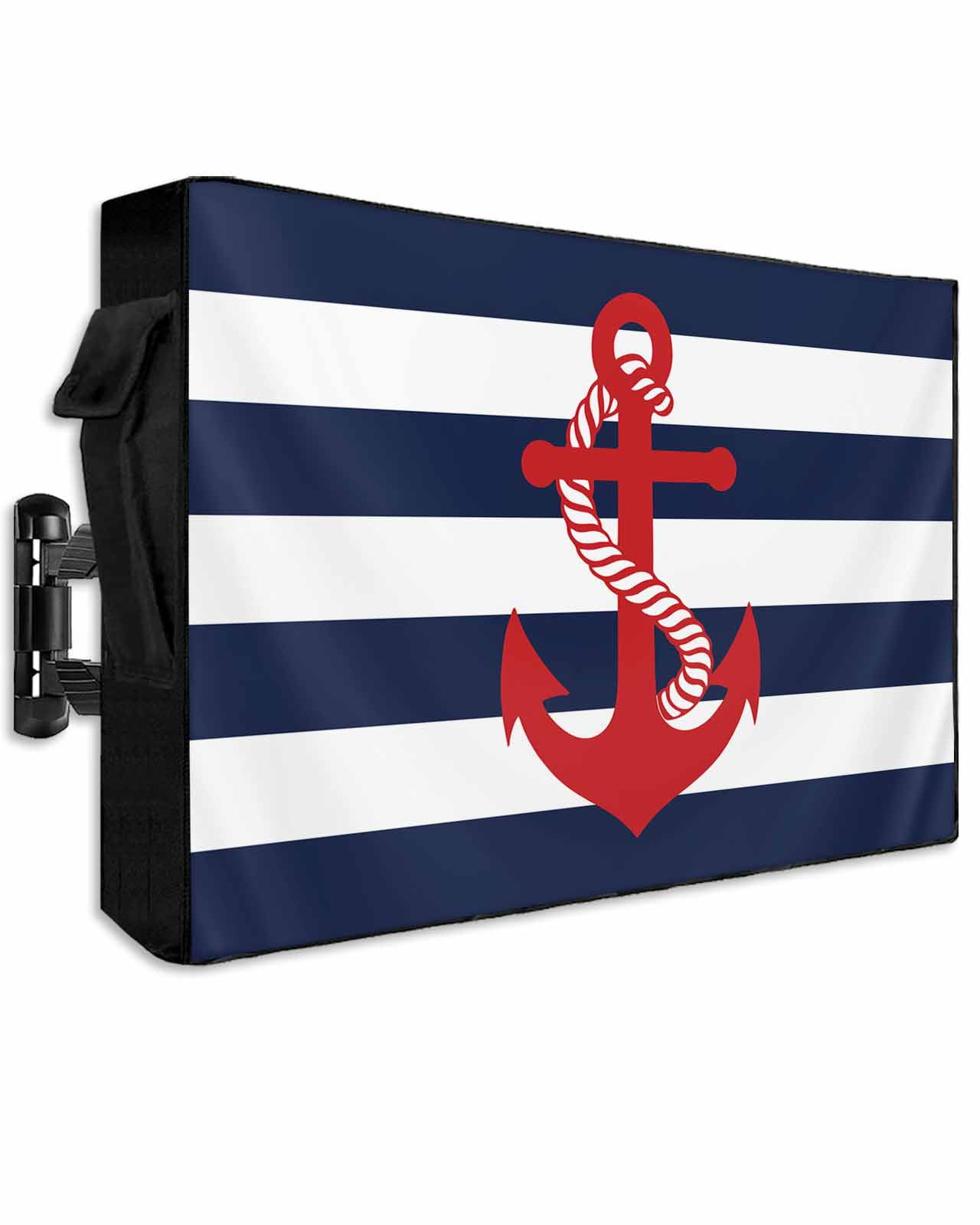 Outdoor TV Cover 60 to 65 Inch Weatherproof, Red Coastal Nautical ...