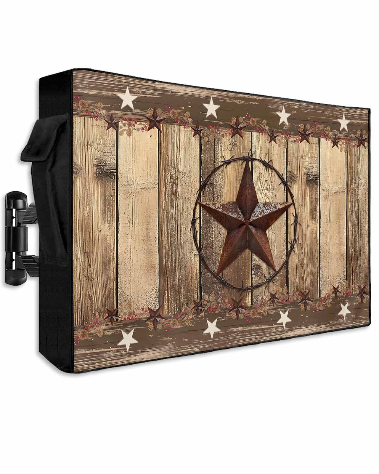 Outdoor TV Cover 60 to 65 Inch Weatherproof, Rustic Farmhouse ...