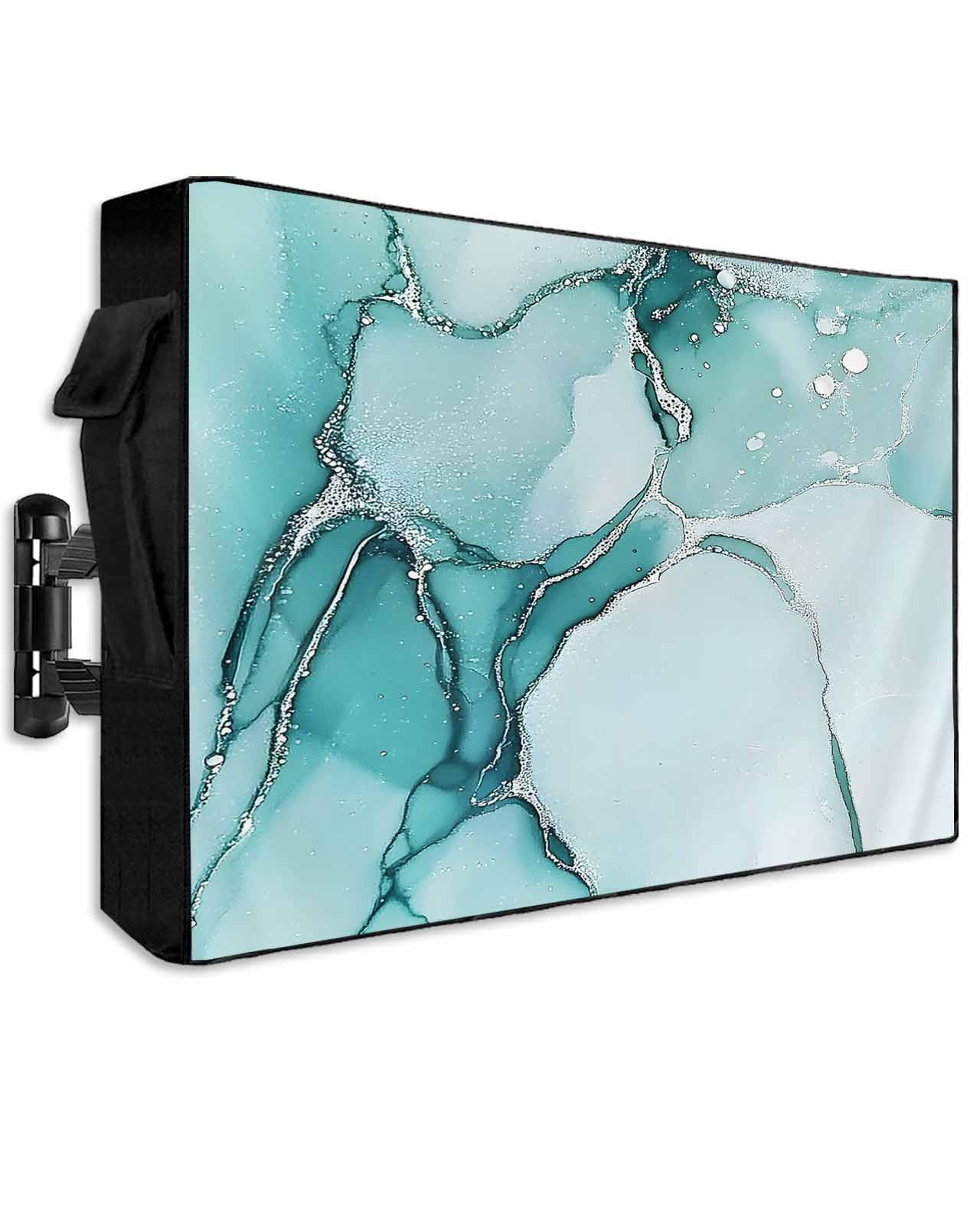 Outdoor TV Cover 60 to 65 Inch Weatherproof, Turquoise Marble Texture ...