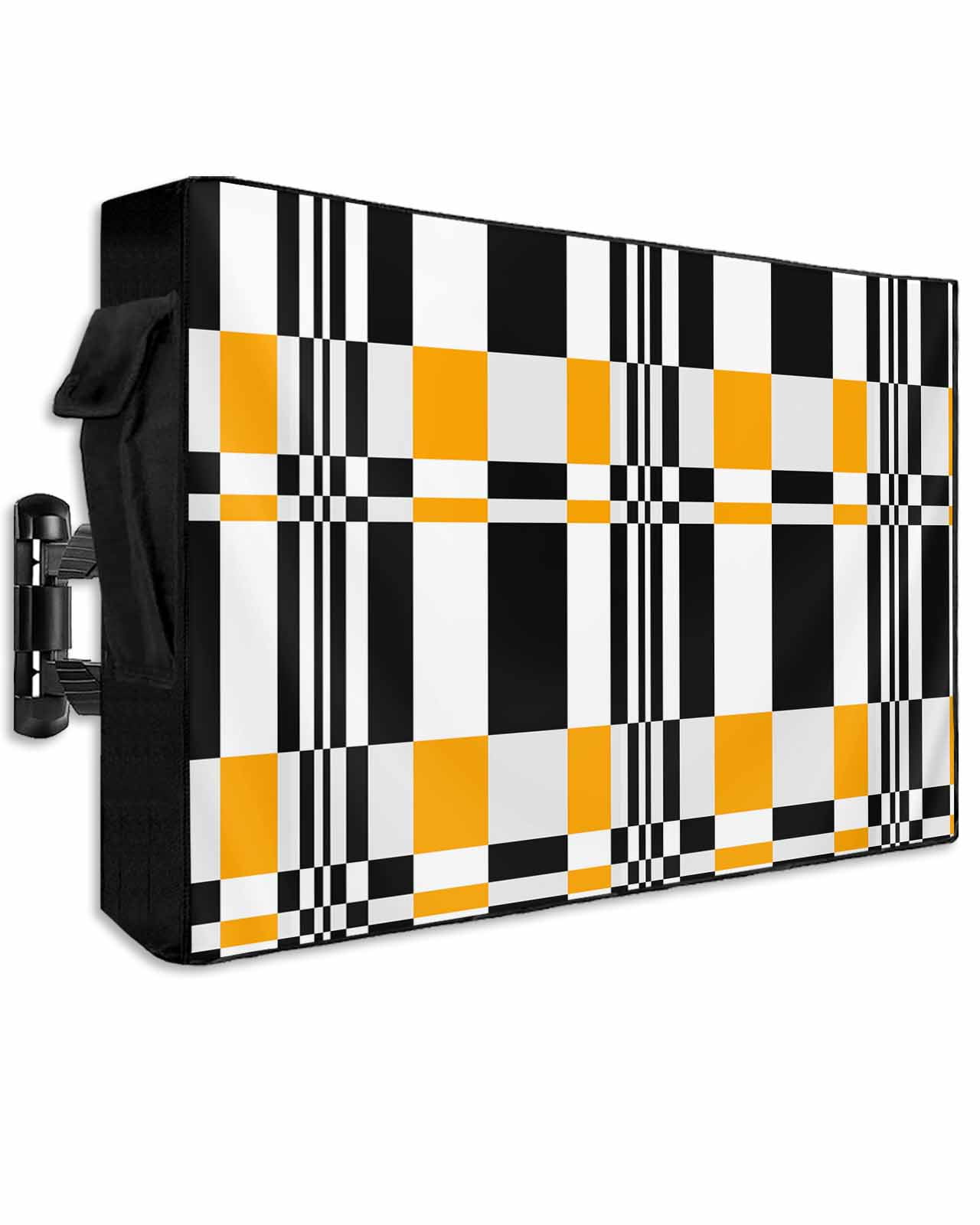 Outdoor TV Cover 60 to 65 Inch Weatherproof, Yellow Black Squares ...