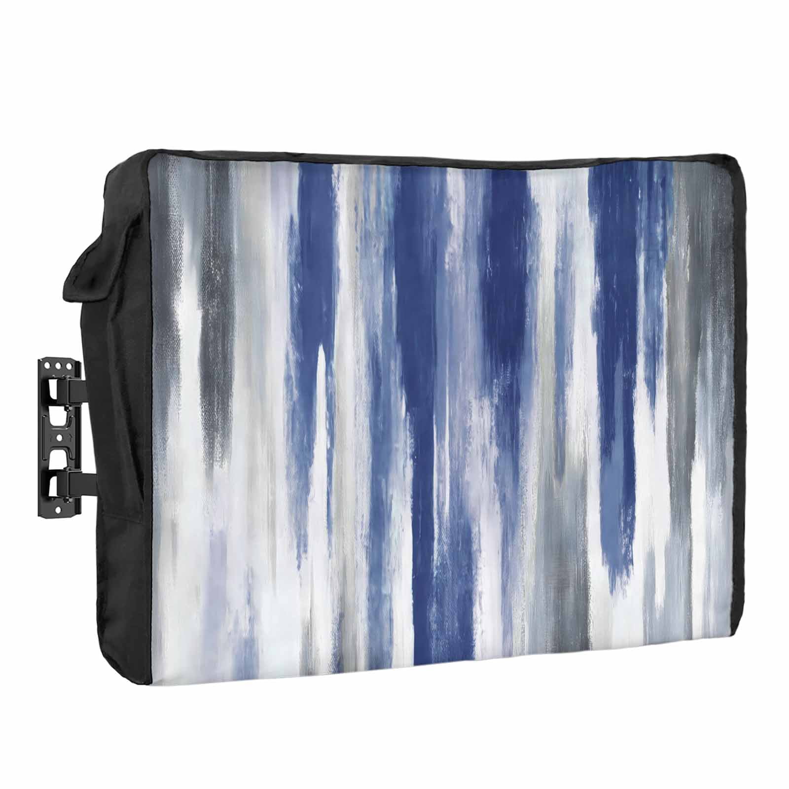 Outdoor TV Cover 60 to 65 Inches, Abstract Grey Navy Blue Mottled ...
