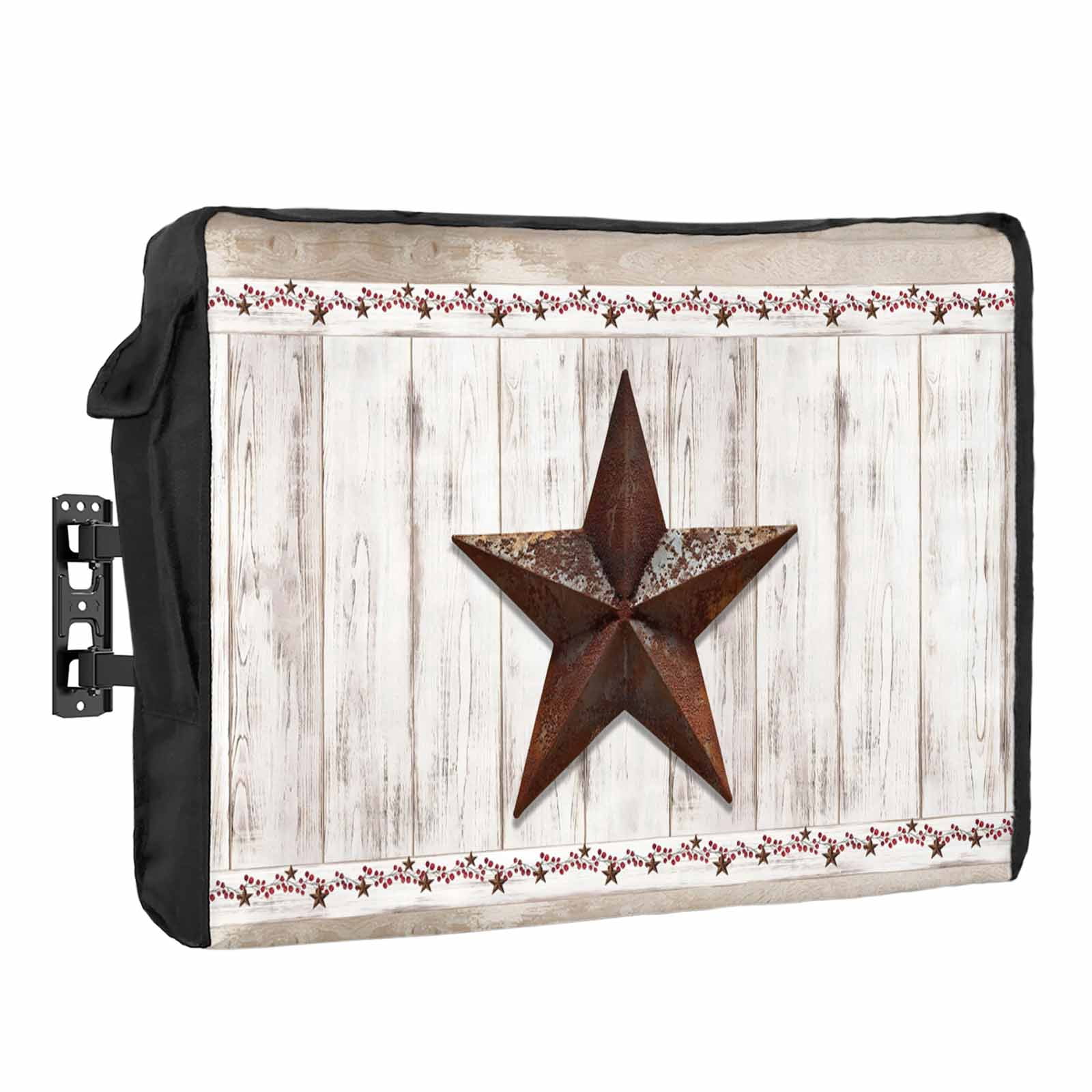 Outdoor TV Cover 60 to 65 Inches, American Country Star Berry Farmhouse ...