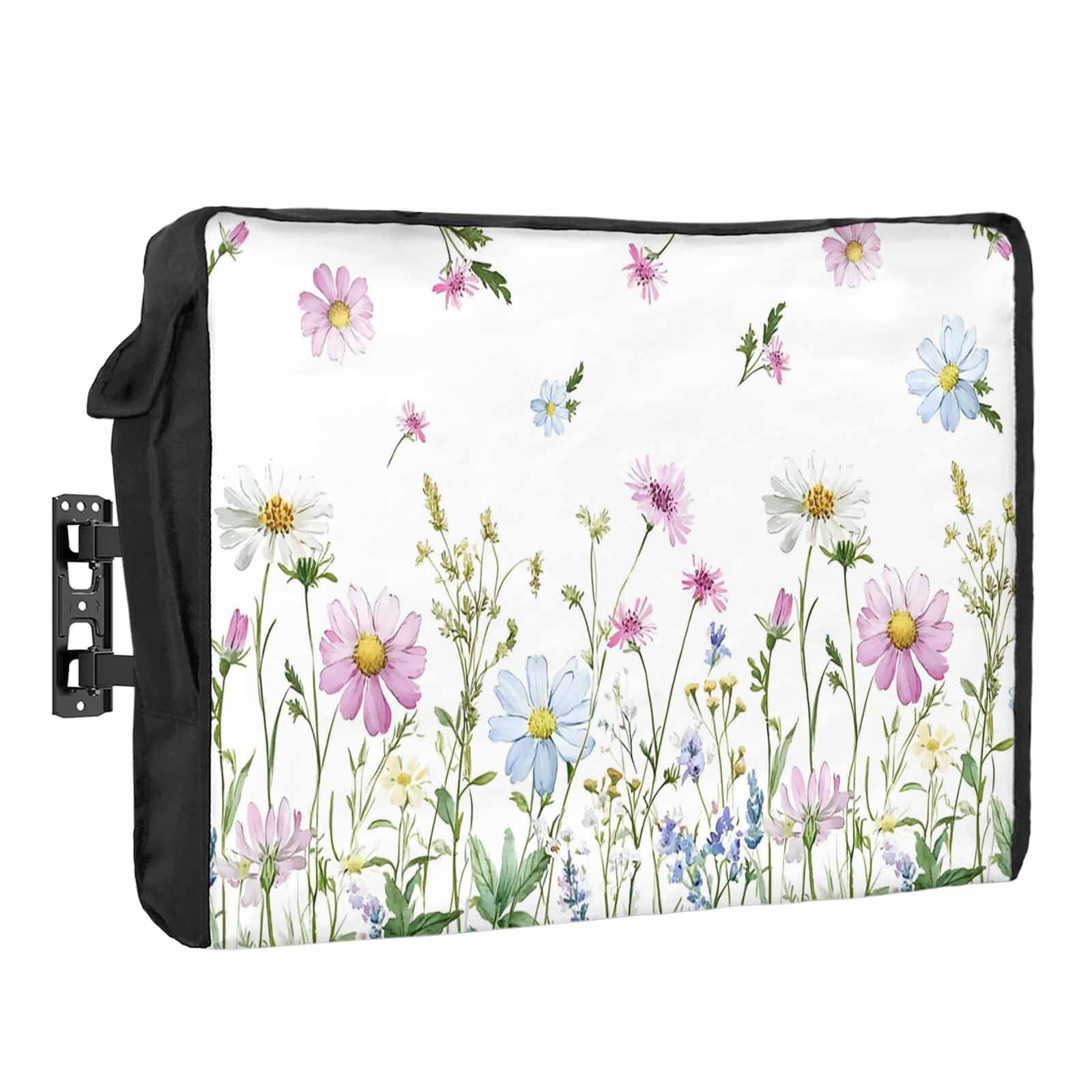 Outdoor TV Cover 60 to 65 Inches, Farmhouse Floral Wildflowers Herb ...