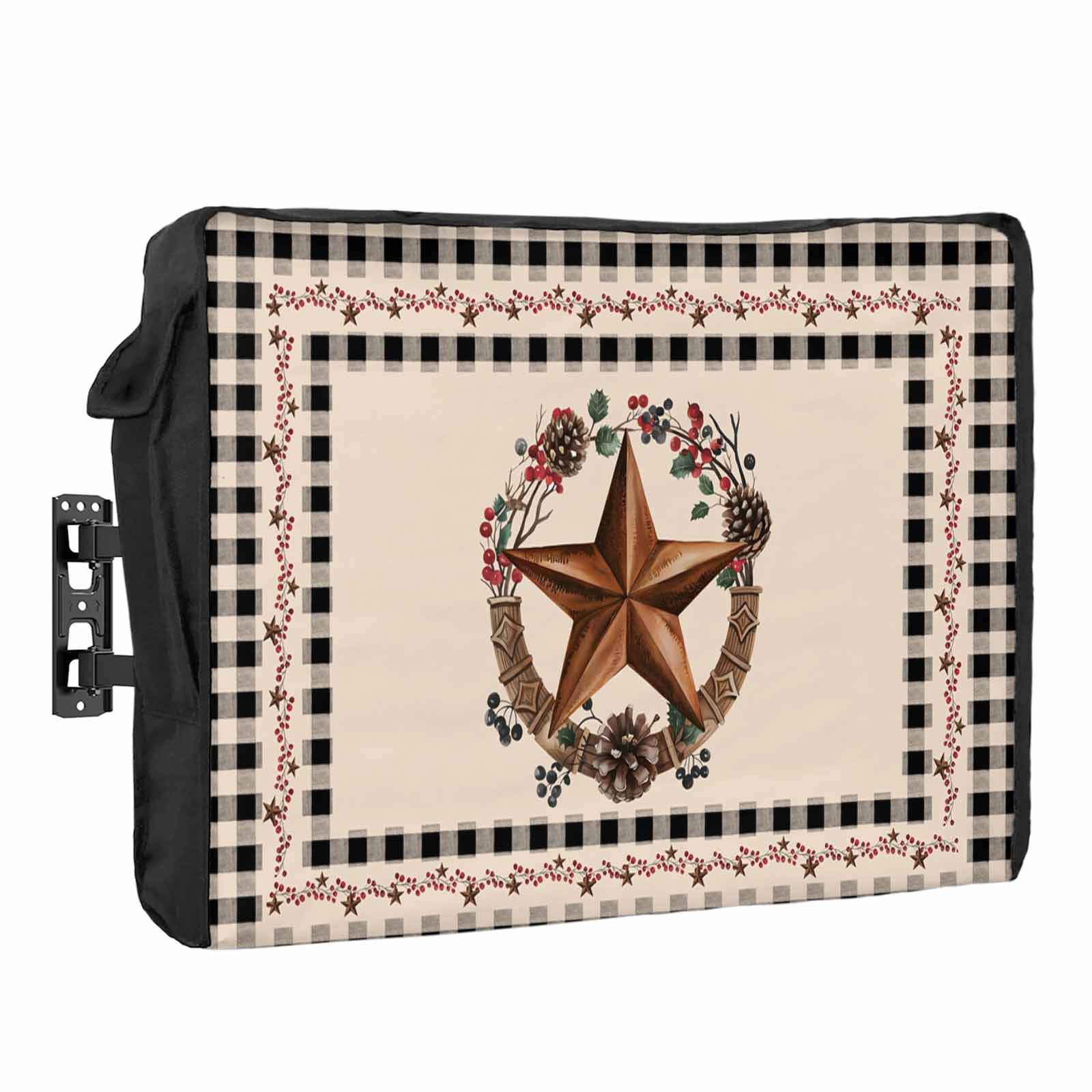 Outdoor TV Cover 60 to 65 Inches, Vintage Country Star Wreath Farmhouse ...
